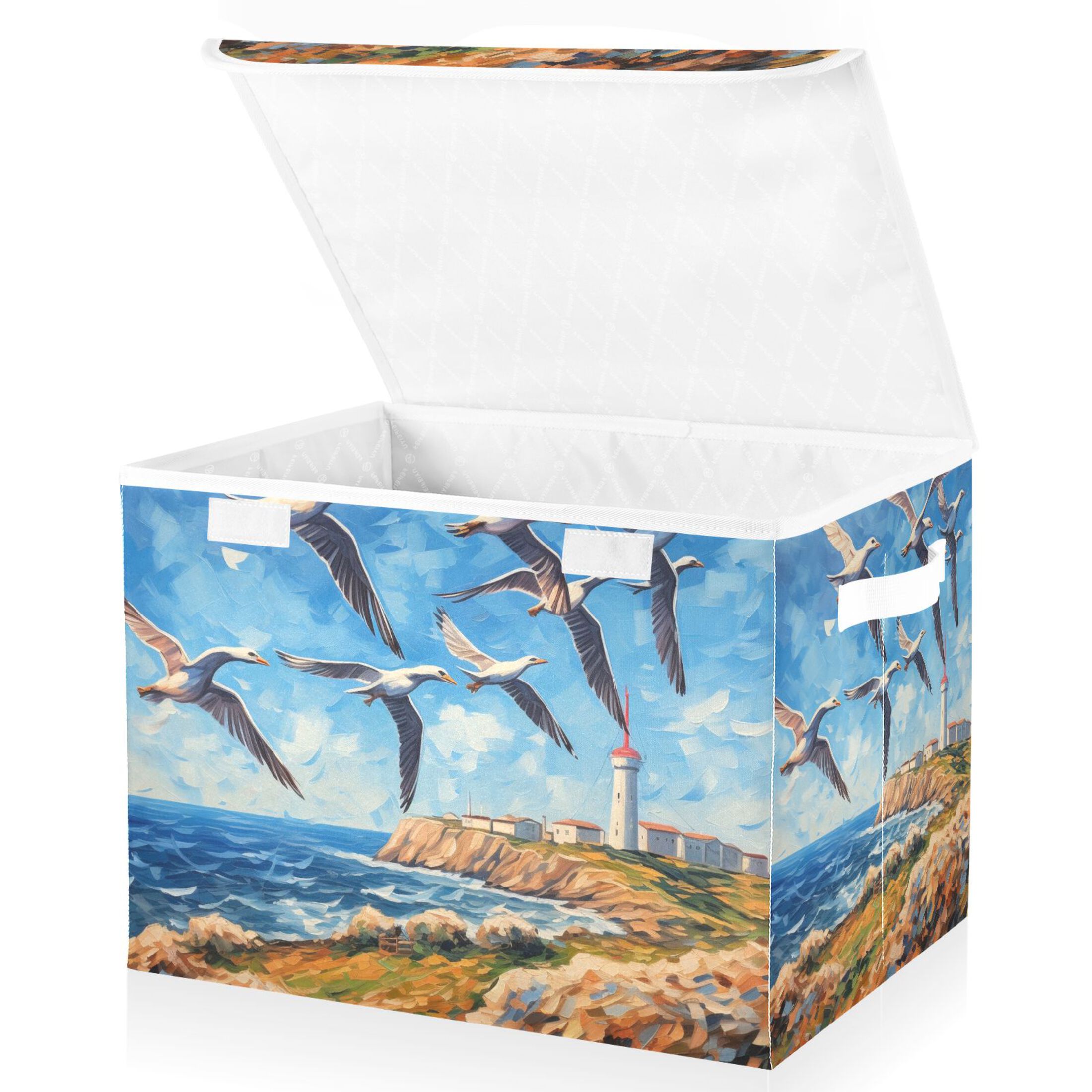 Large Lidded Foldable Storage Baskets Cubes Boxes Lids Bin for Home ...