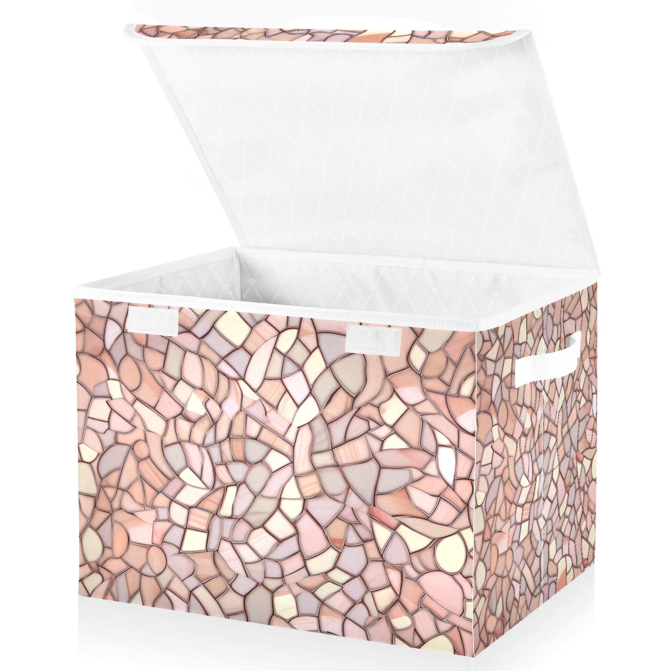 Large Lidded Foldable Storage Baskets Cubes Boxes Lids Bin for Home ...