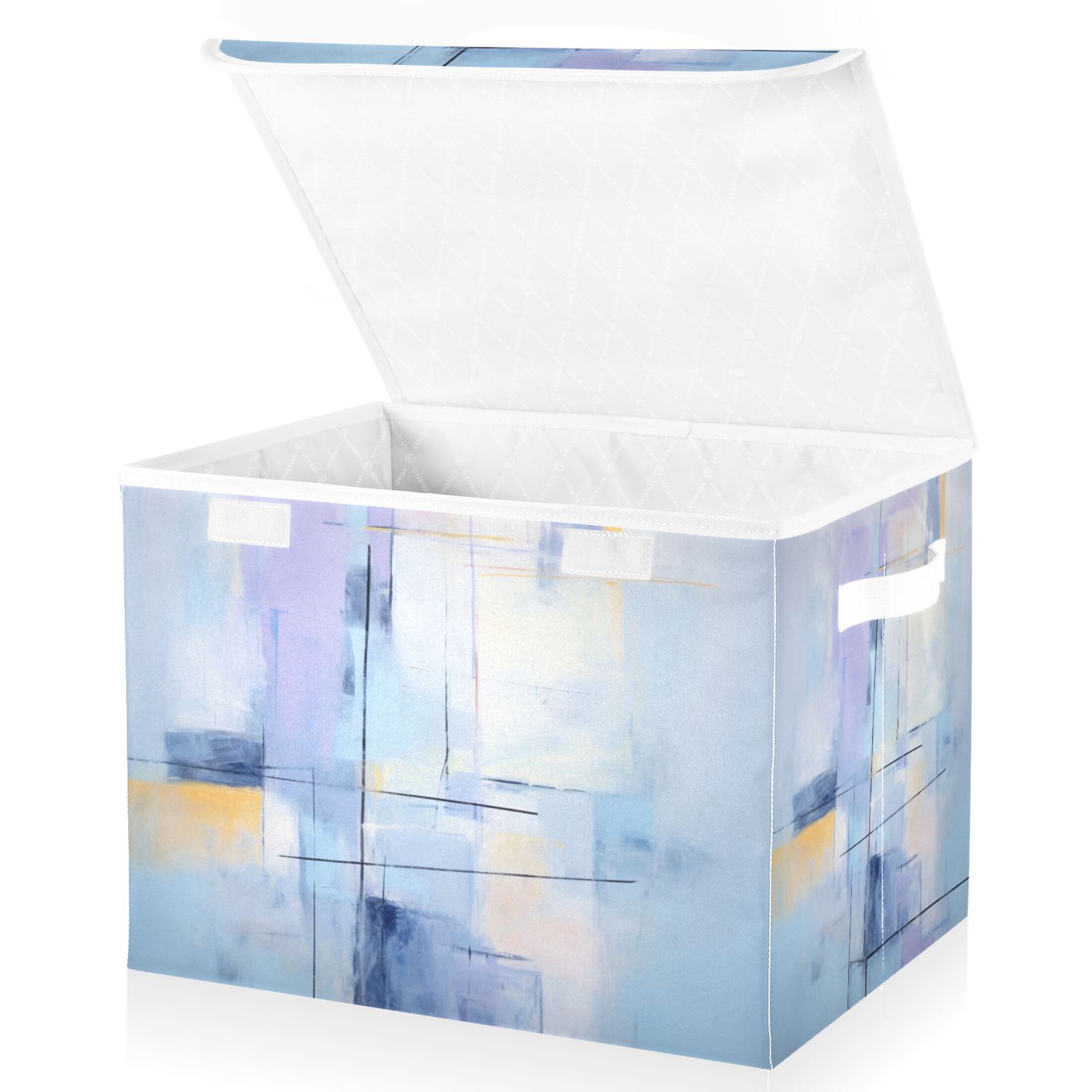 Large Lidded Foldable Storage Baskets Cubes Boxes Lids Bin for Home ...