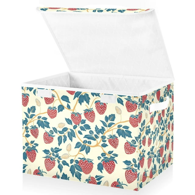 Large Lidded Foldable Storage Baskets Cubes Boxes Lids Bin for Home ...