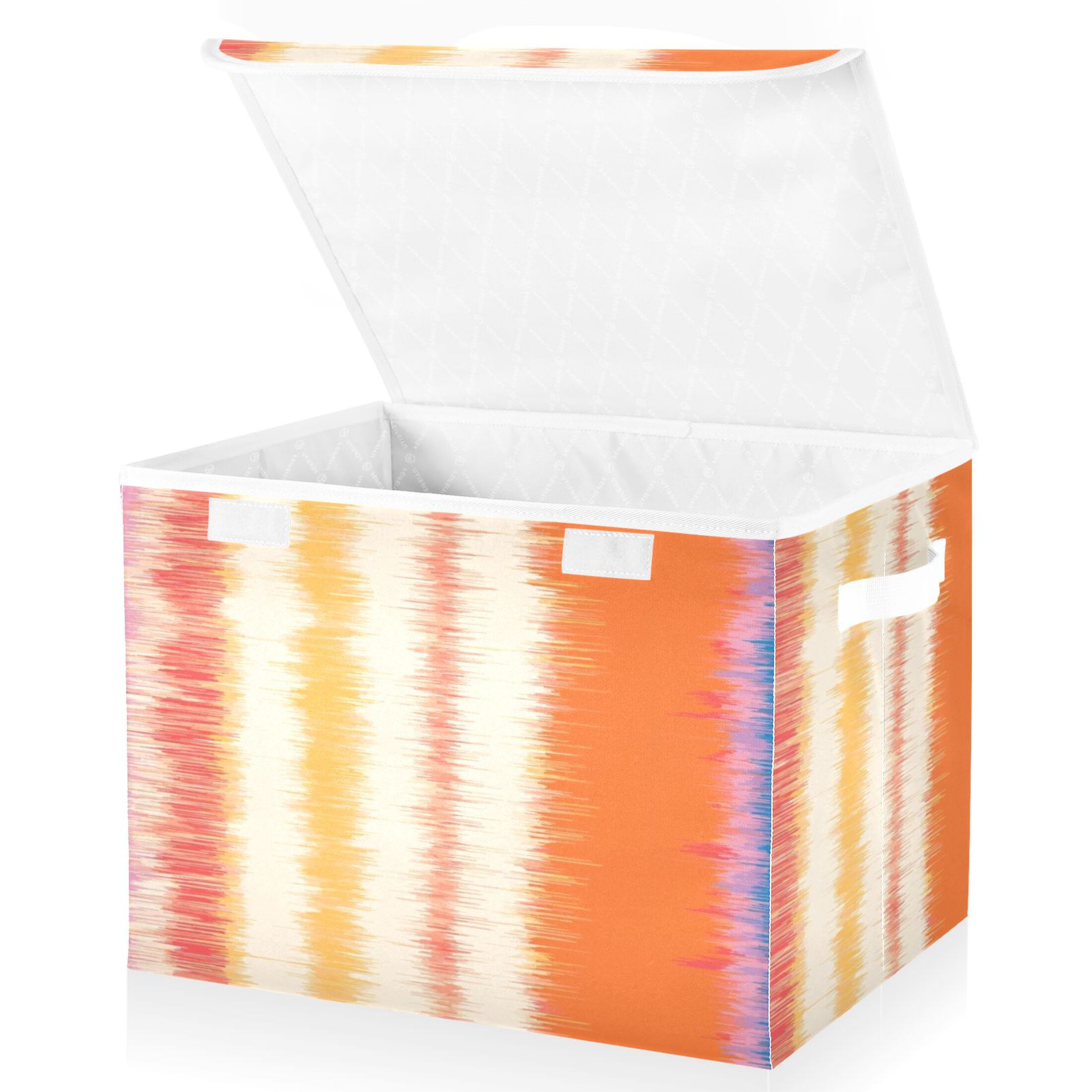 Large Lidded Foldable Storage Baskets Cubes Boxes Lids Bin for Home ...