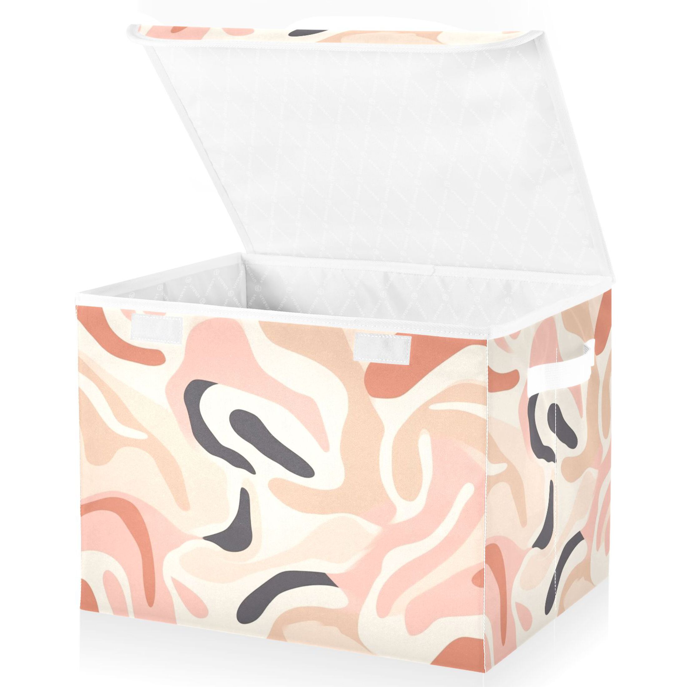 Large Lidded Foldable Storage Baskets Cubes Boxes Lids Bin for Home ...