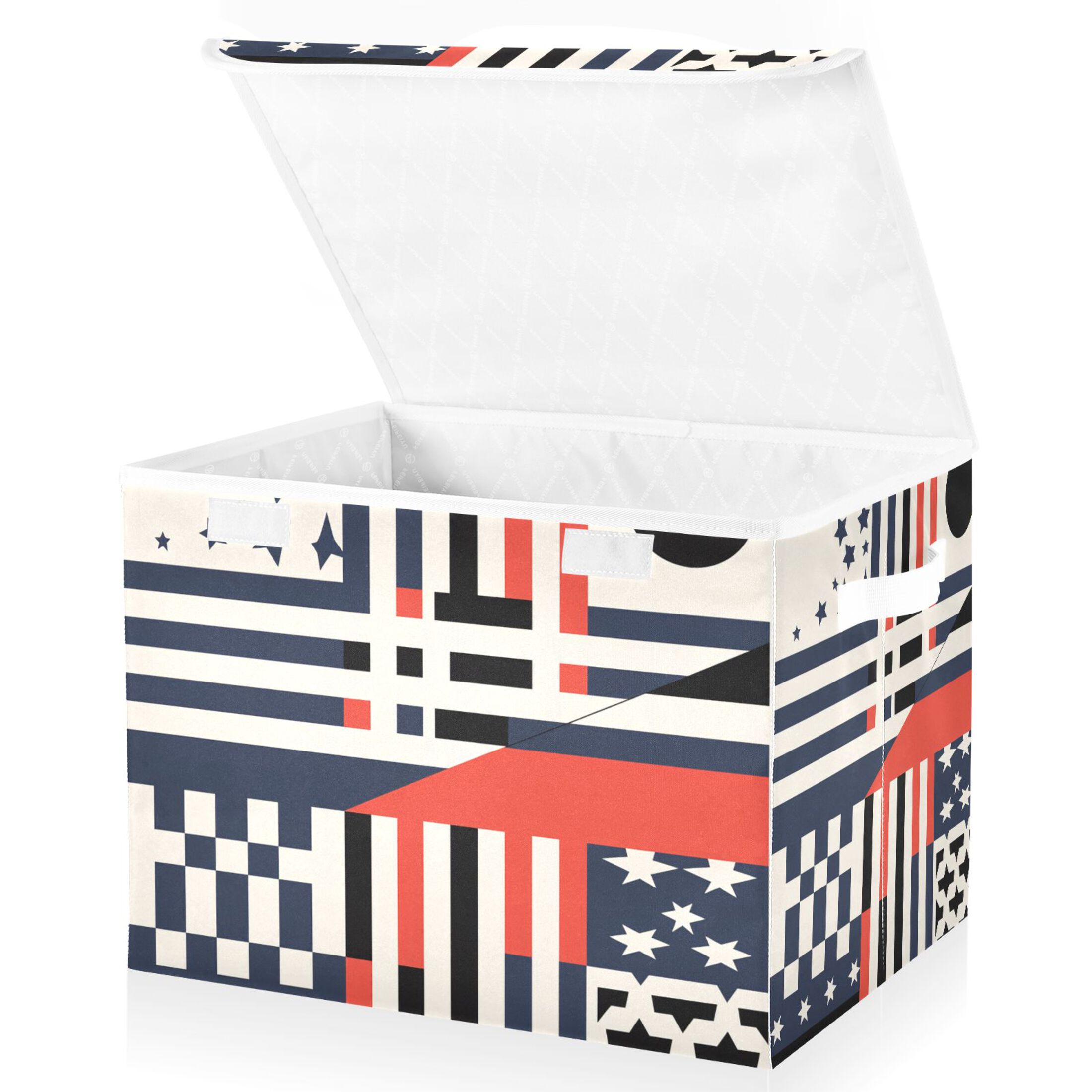 Large Lidded Foldable Storage Baskets Cubes Boxes Lids Bin for Home ...