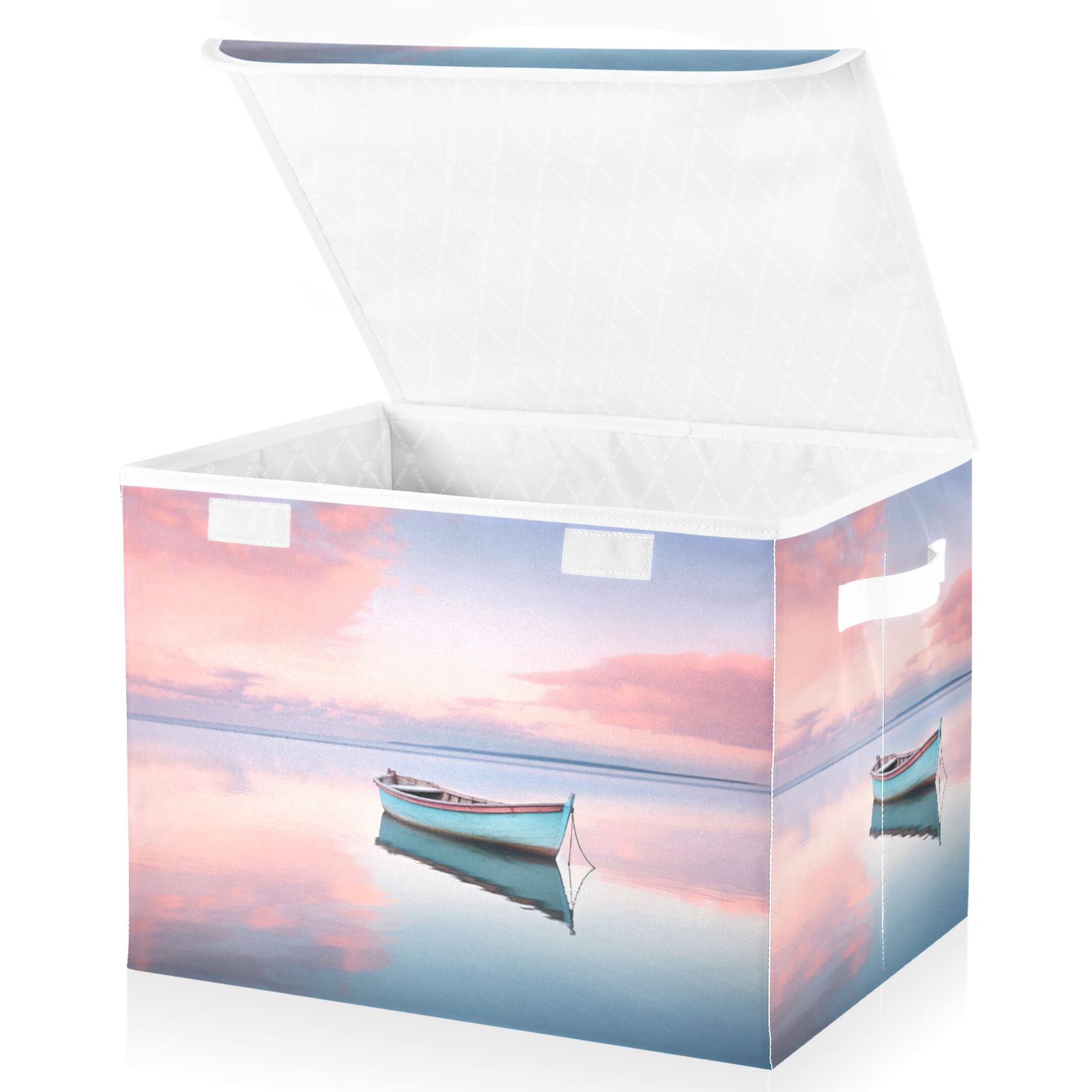 Large Lidded Foldable Storage Baskets Cubes Boxes Lids Bin for Home ...