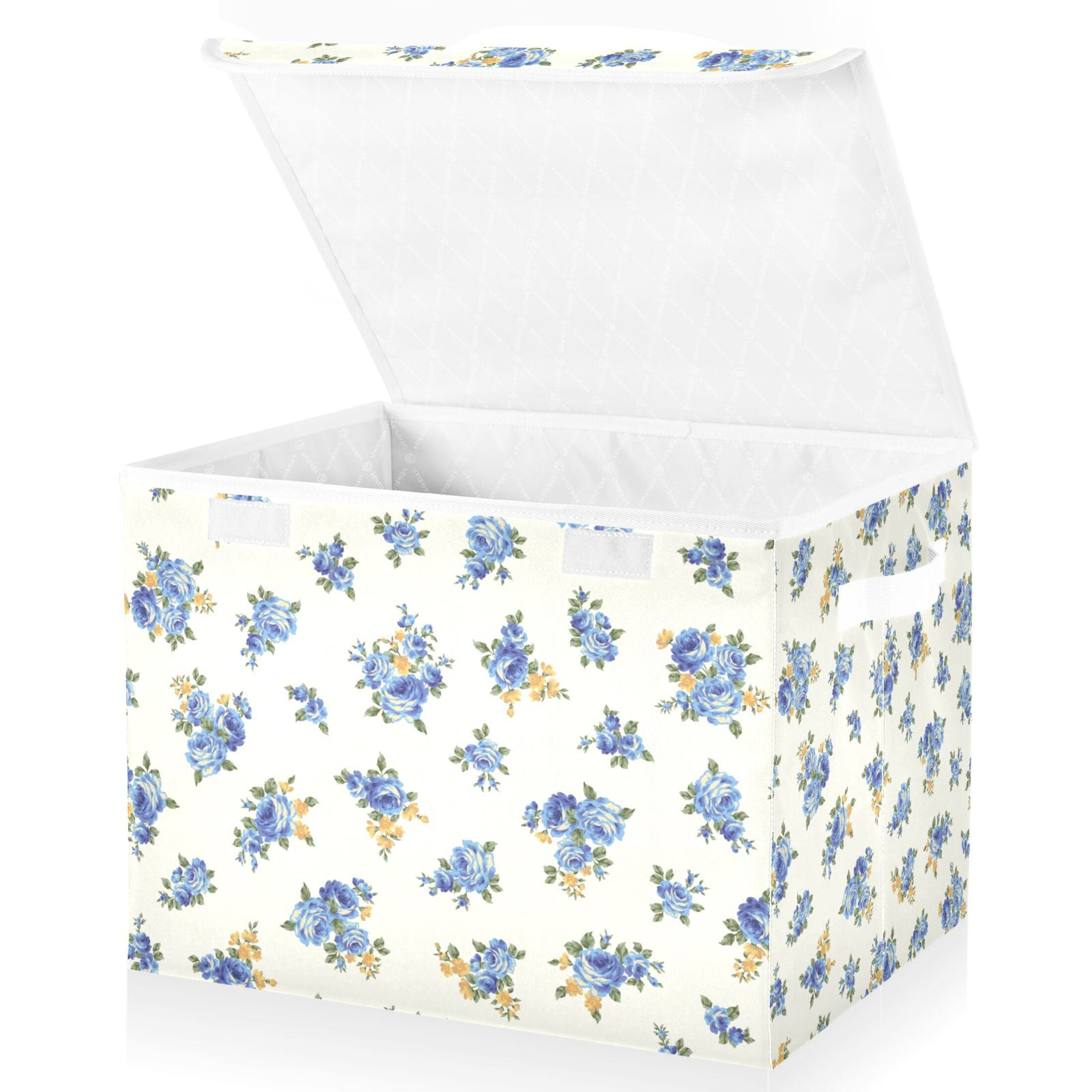 Large Lidded Foldable Storage Baskets Cubes Boxes Lids Bin for Home ...