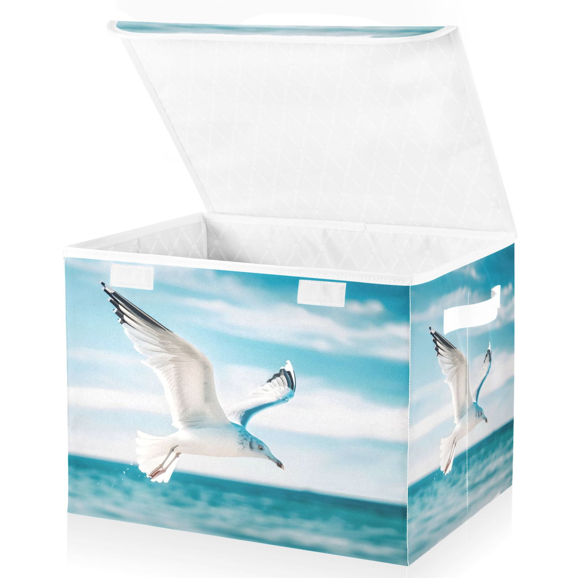 Large Lidded Foldable Storage Baskets Cubes Boxes Lids Bin for Home ...