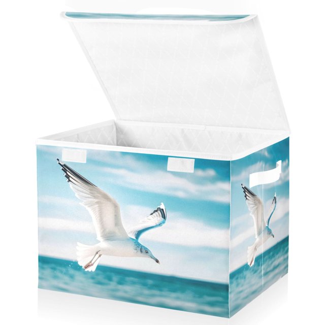 Large Lidded Foldable Storage Baskets Cubes Boxes Lids Bin for Home ...