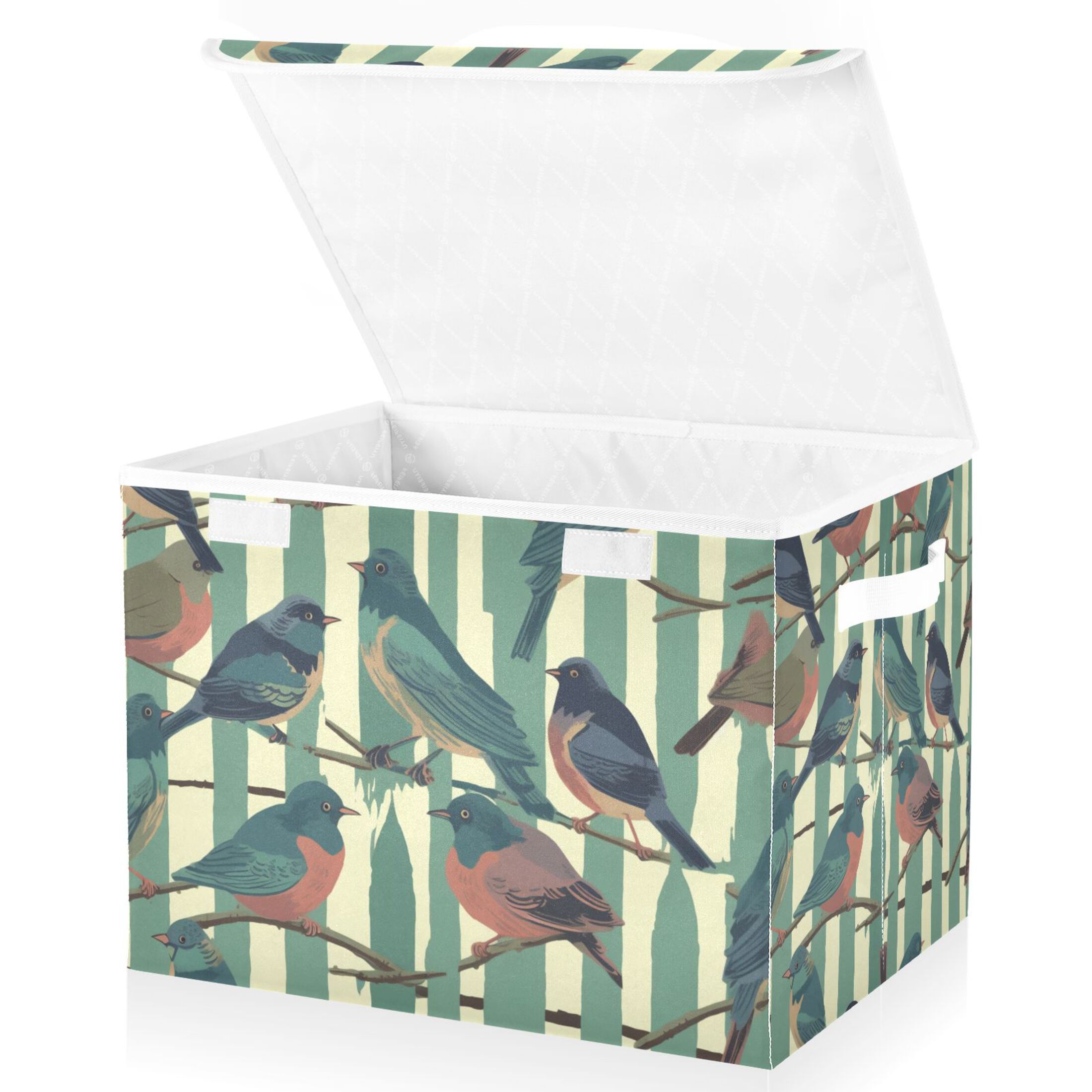 Large Lidded Foldable Storage Baskets Cubes Boxes Lids Bin for Home ...