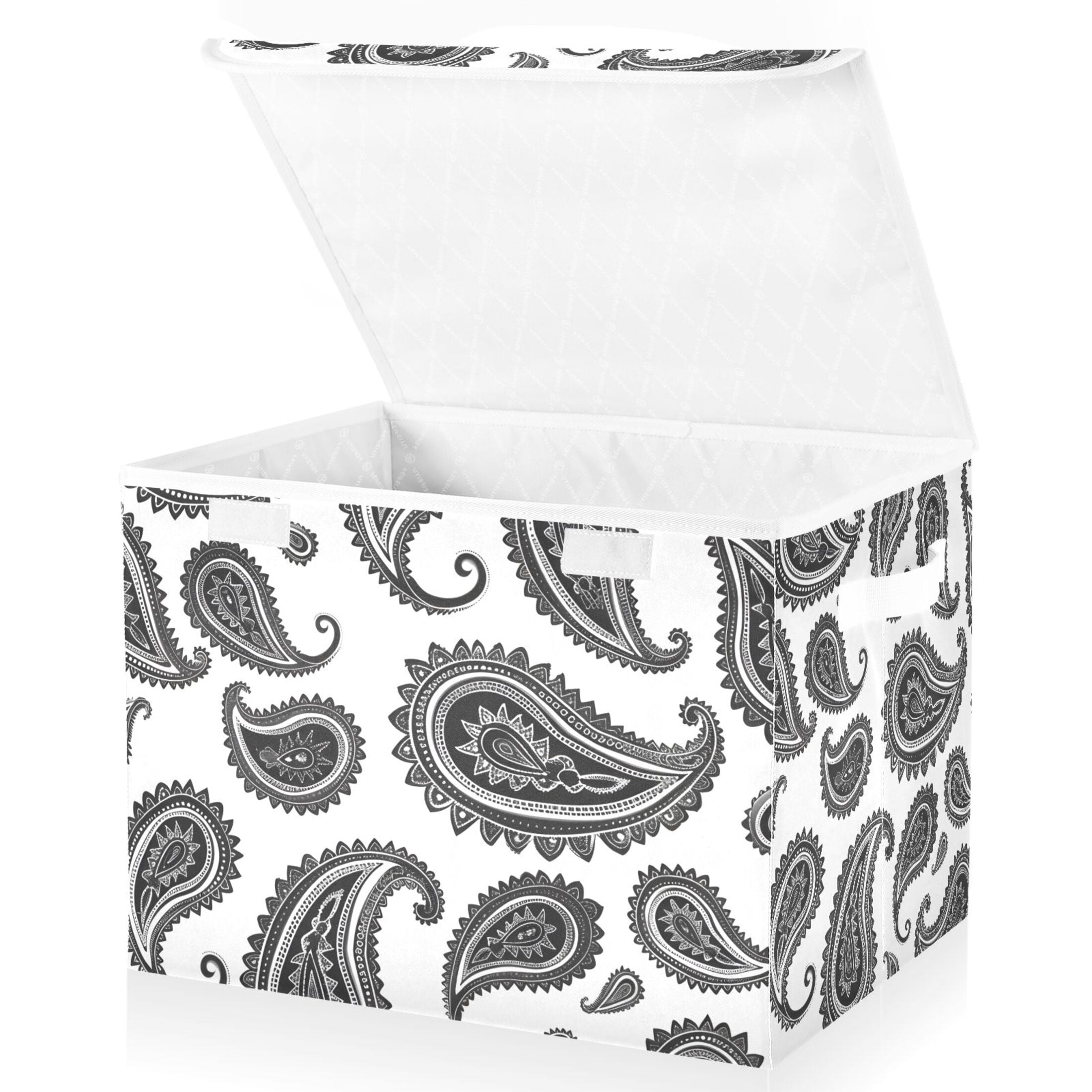 Large Lidded Foldable Storage Baskets Cubes Boxes Lids Bin for Home ...