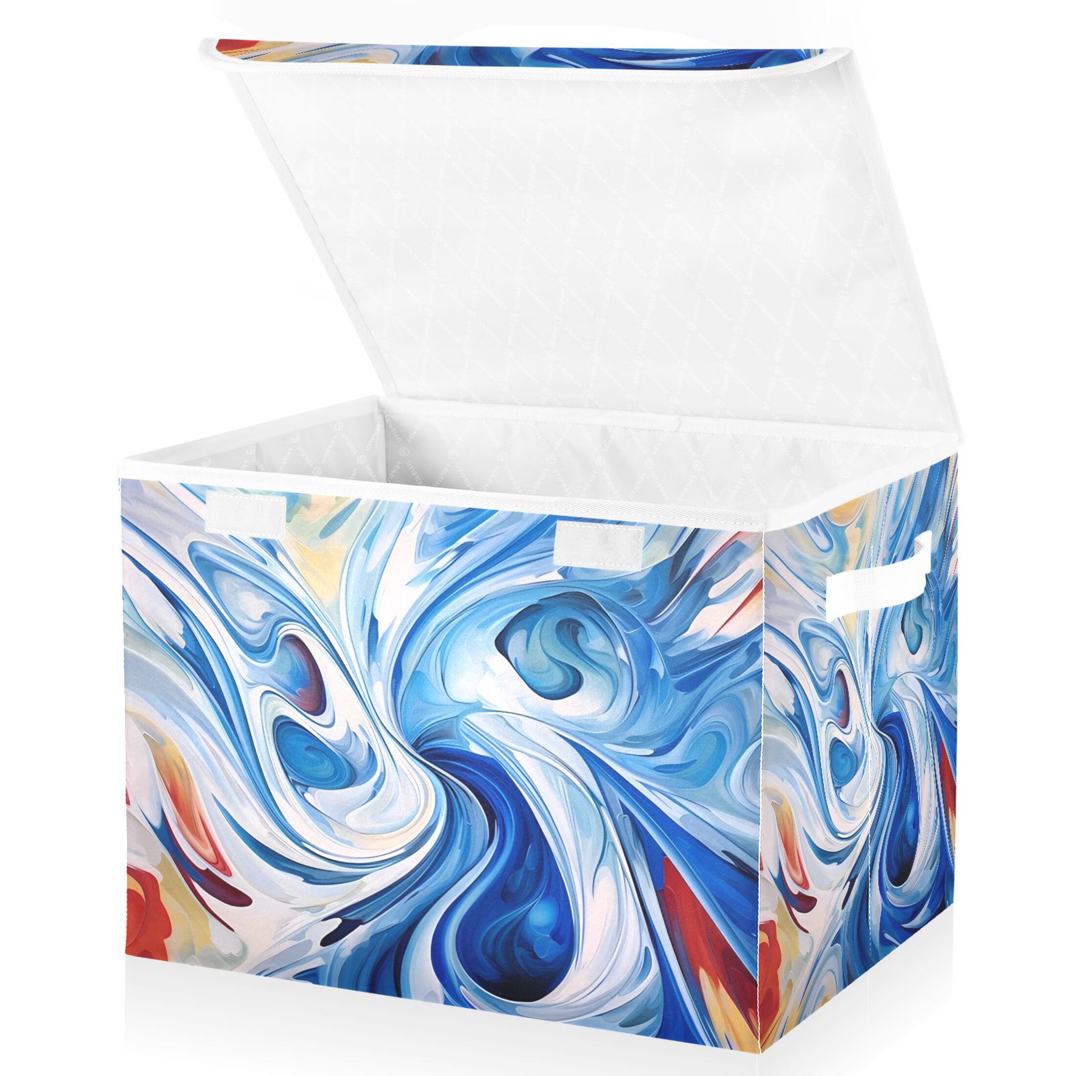 Large Lidded Foldable Storage Baskets Cubes Boxes Lids Bin for Home ...