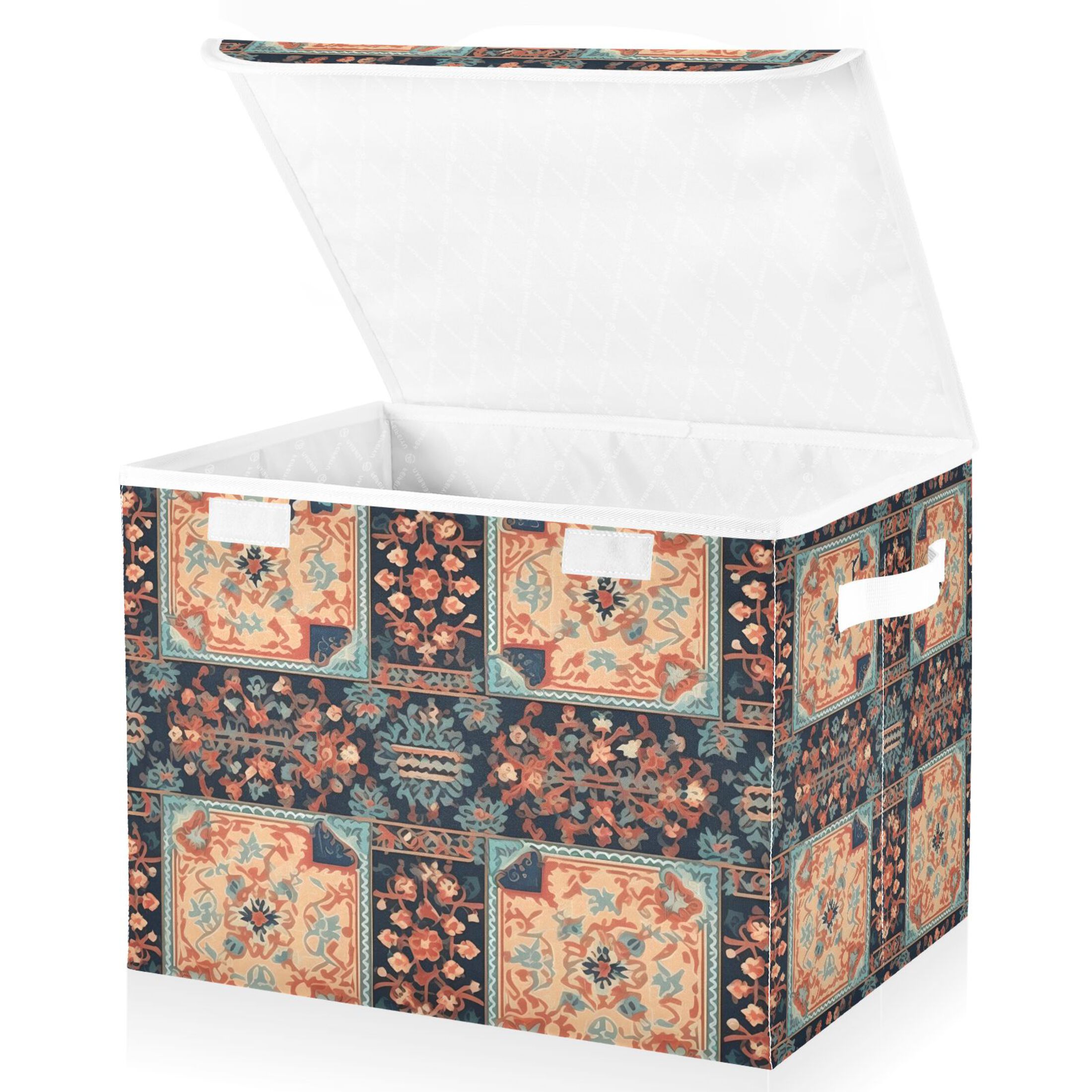 Large Lidded Foldable Storage Baskets Cubes Boxes Lids Bin for Home ...