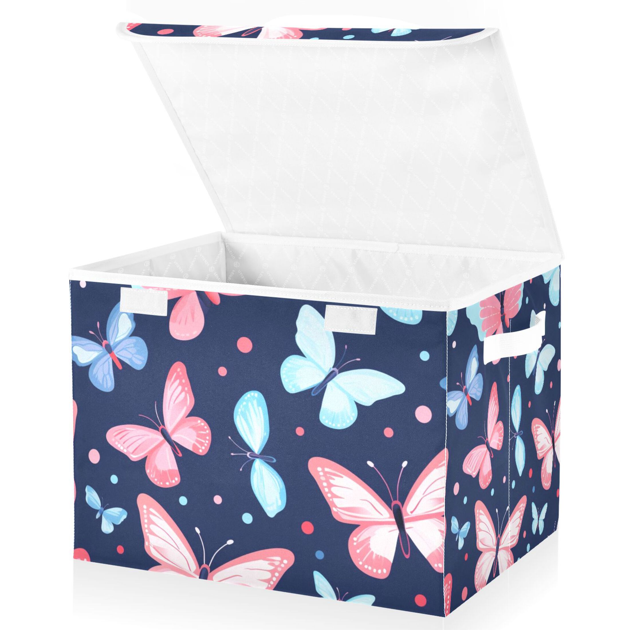 Large Lidded Foldable Storage Baskets Cubes Boxes Lids Bin for Home ...