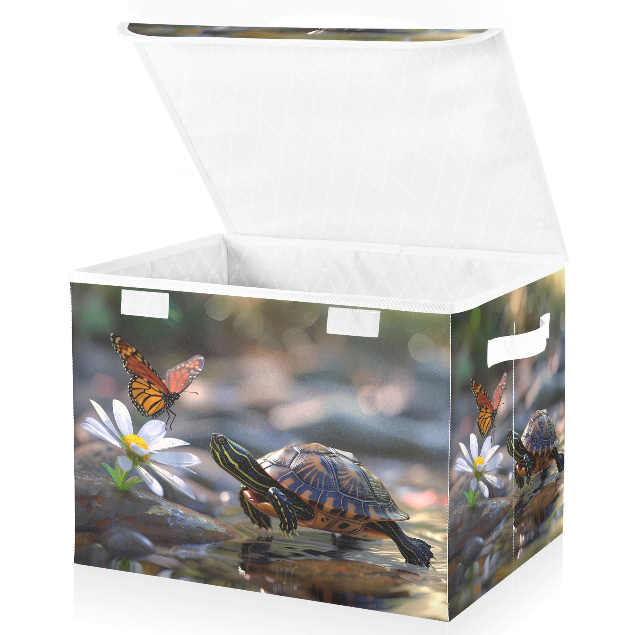 Large Lidded Foldable Storage Baskets Cubes Boxes Lids Bin for Home ...