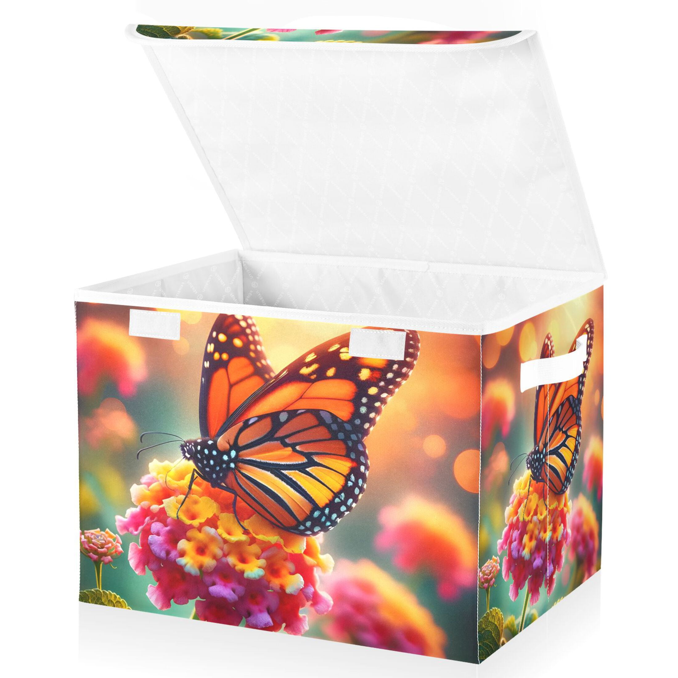 Large Lidded Foldable Storage Baskets Cubes Boxes Lids Bin for Home ...