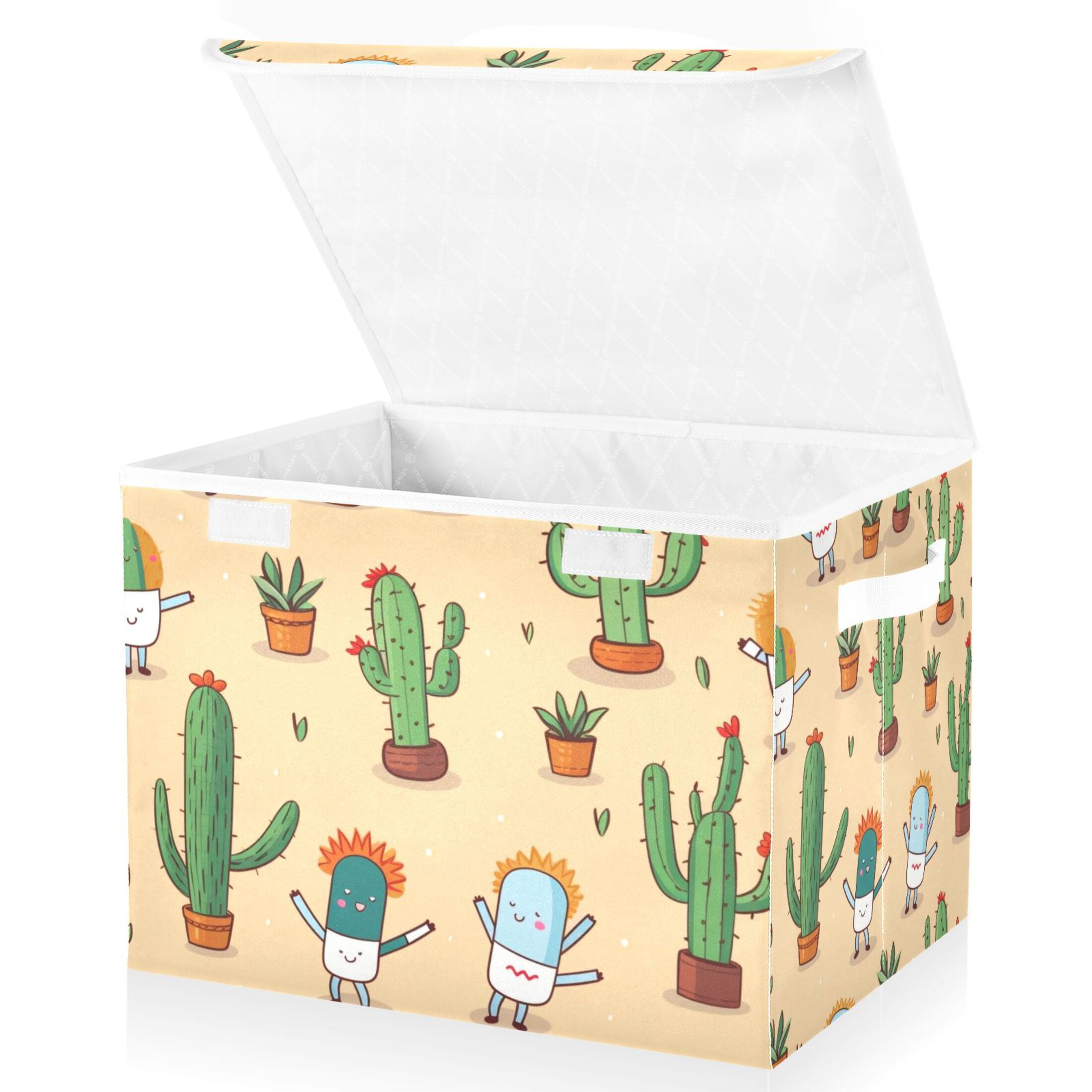 Large Lidded Foldable Storage Baskets Cubes Boxes Lids Bin for Home ...