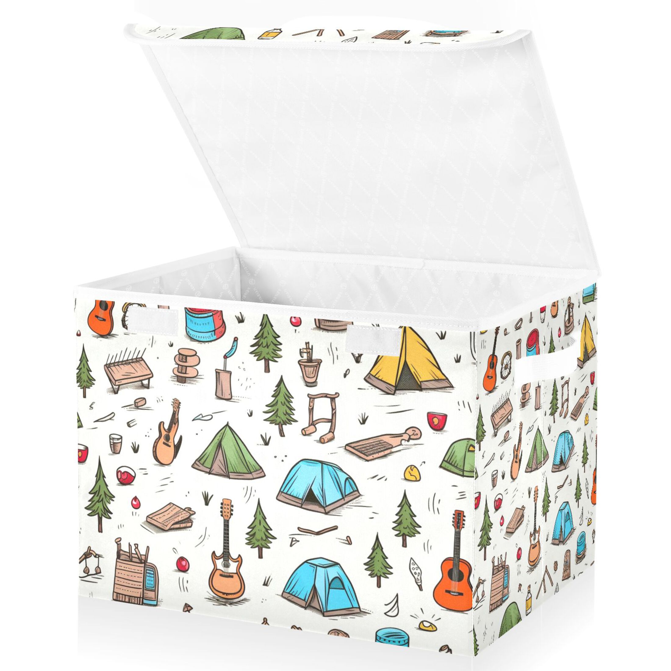 Large Lidded Foldable Storage Baskets Cubes Boxes Lids Bin for Home ...