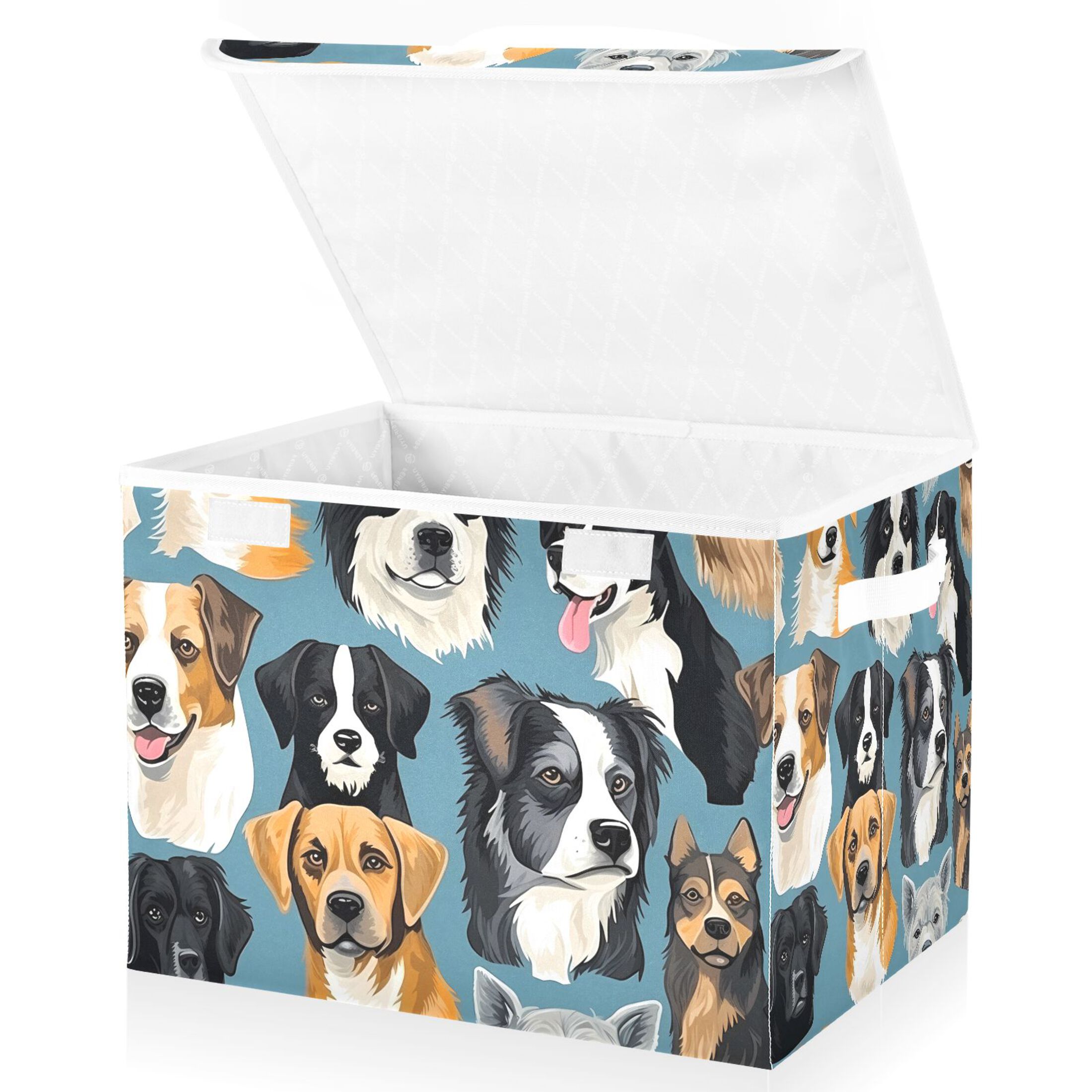 Large Lidded Foldable Storage Baskets Cubes Boxes Lids Bin for Home ...