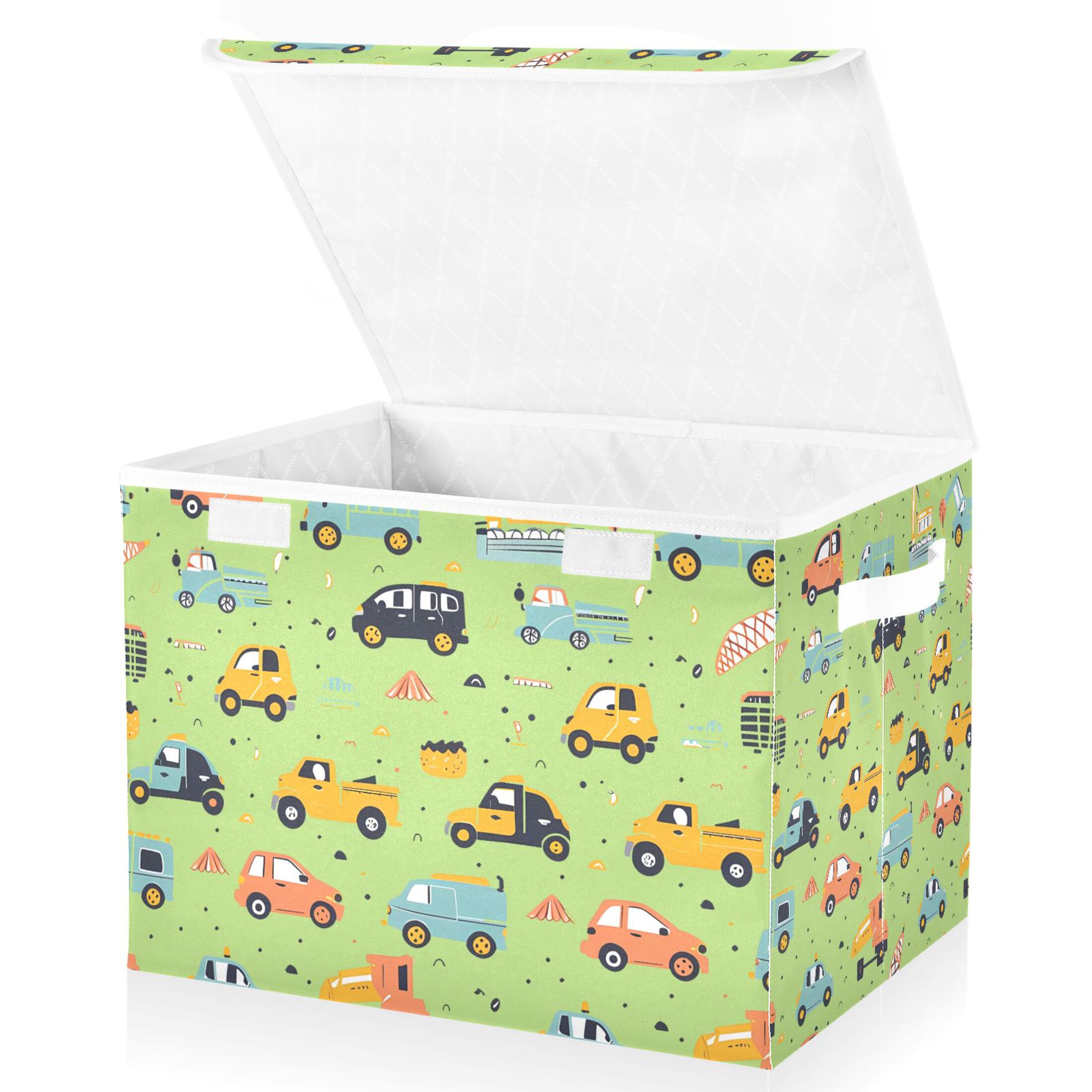 Large Lidded Foldable Storage Baskets Cubes Boxes Lids Bin for Home ...