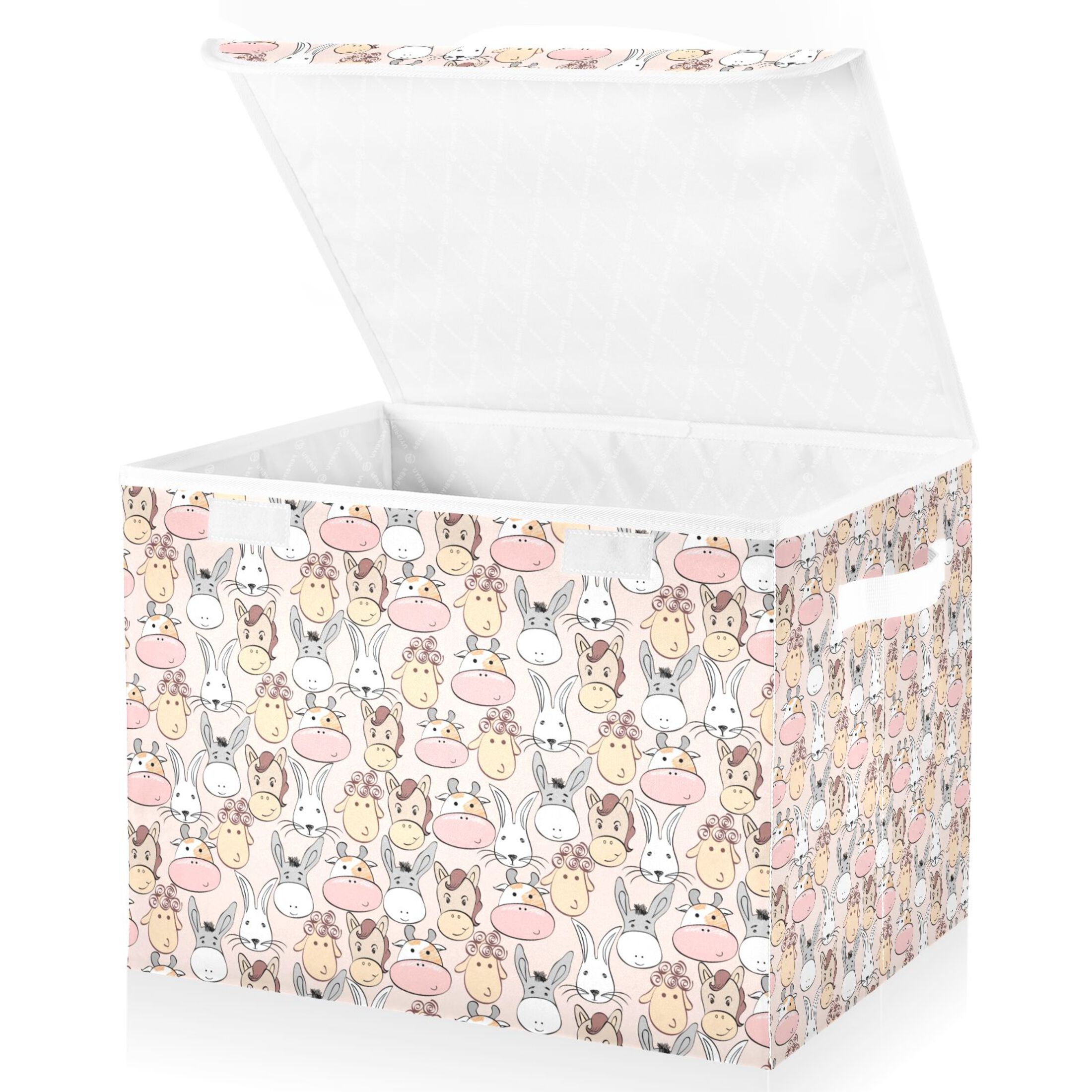 Large Lidded Foldable Storage Baskets Cubes Boxes Lids Bin for Home ...