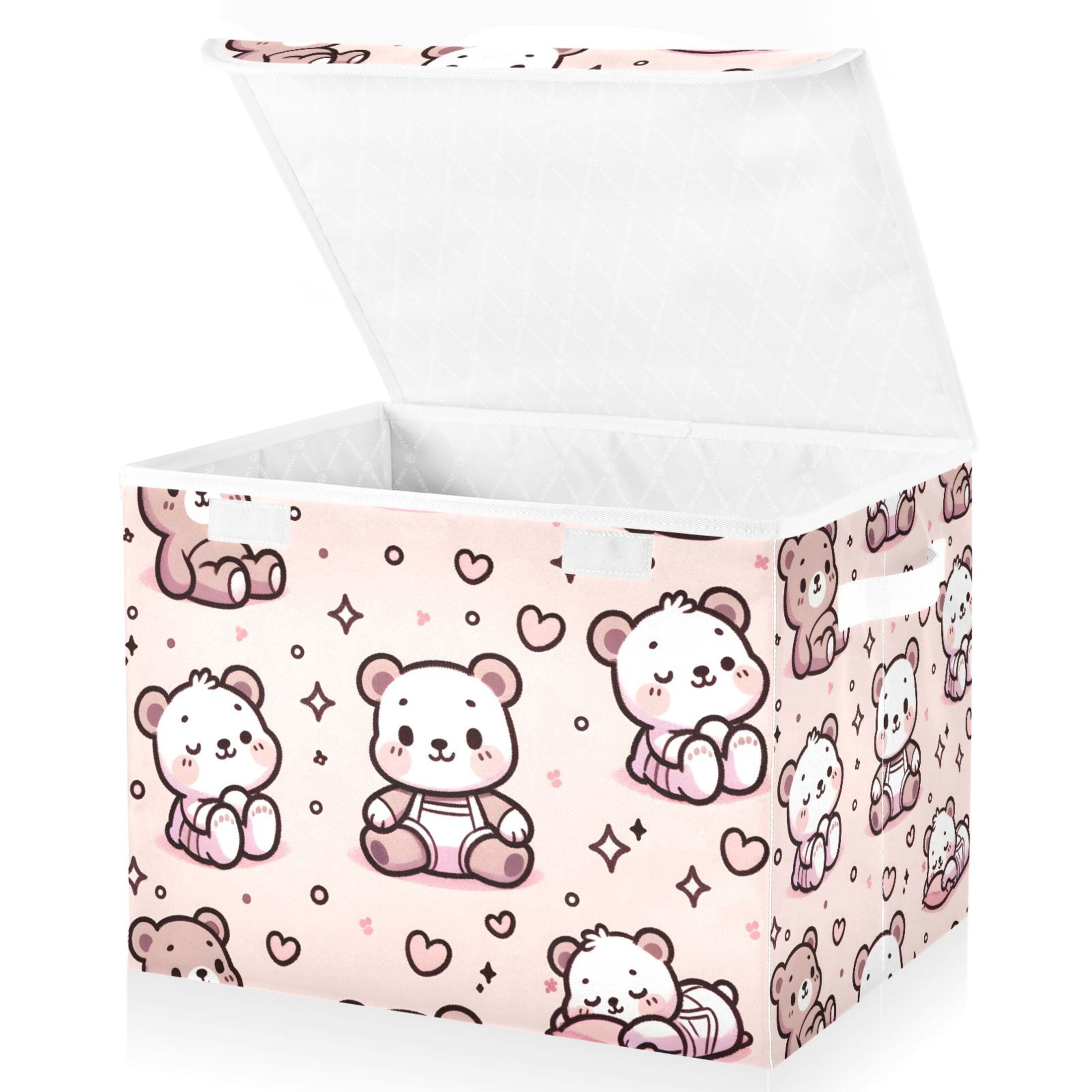 Large Lidded Foldable Storage Baskets Cubes Boxes Lids Bin for Home ...