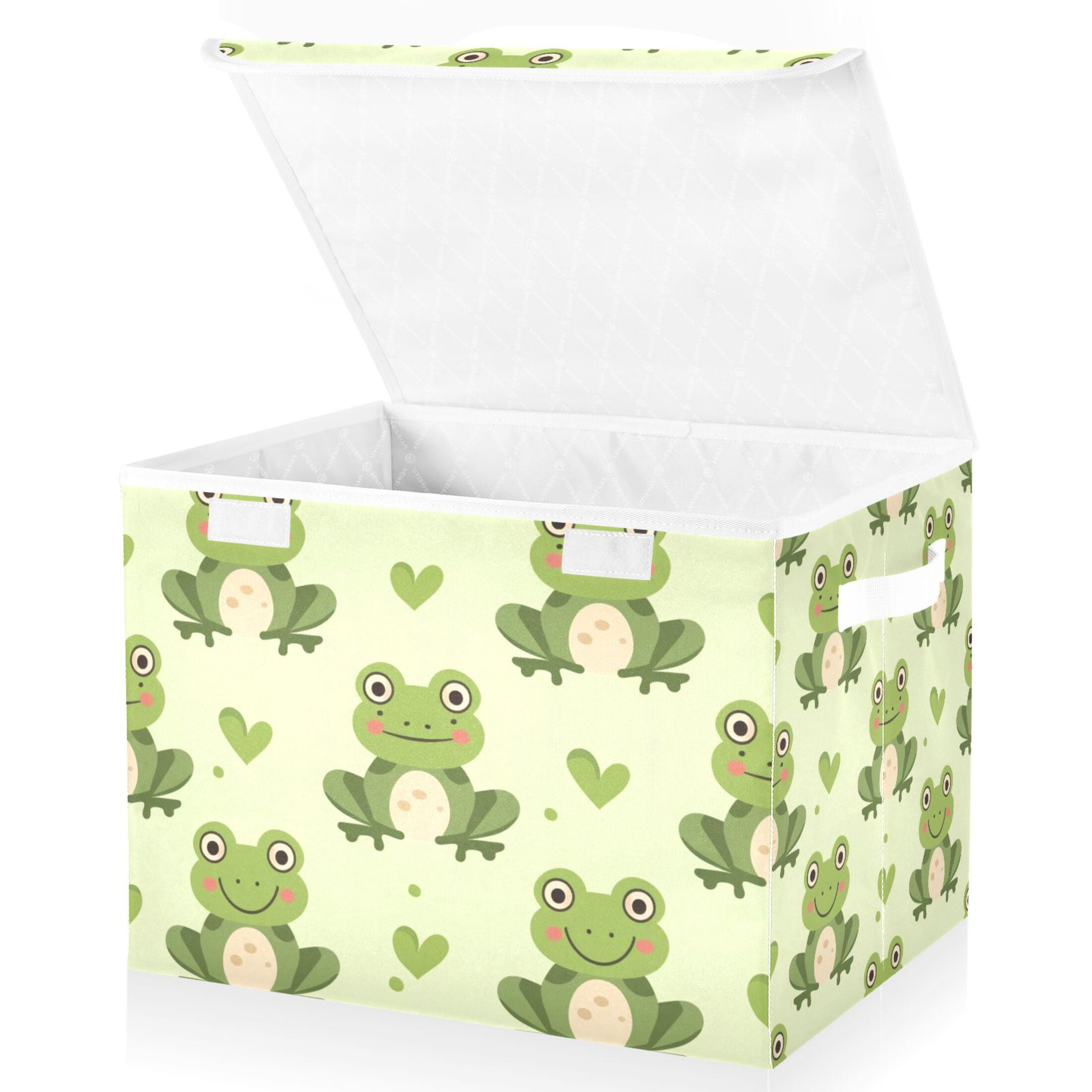 Large Lidded Foldable Storage Baskets Cubes Boxes Lids Bin for Home ...