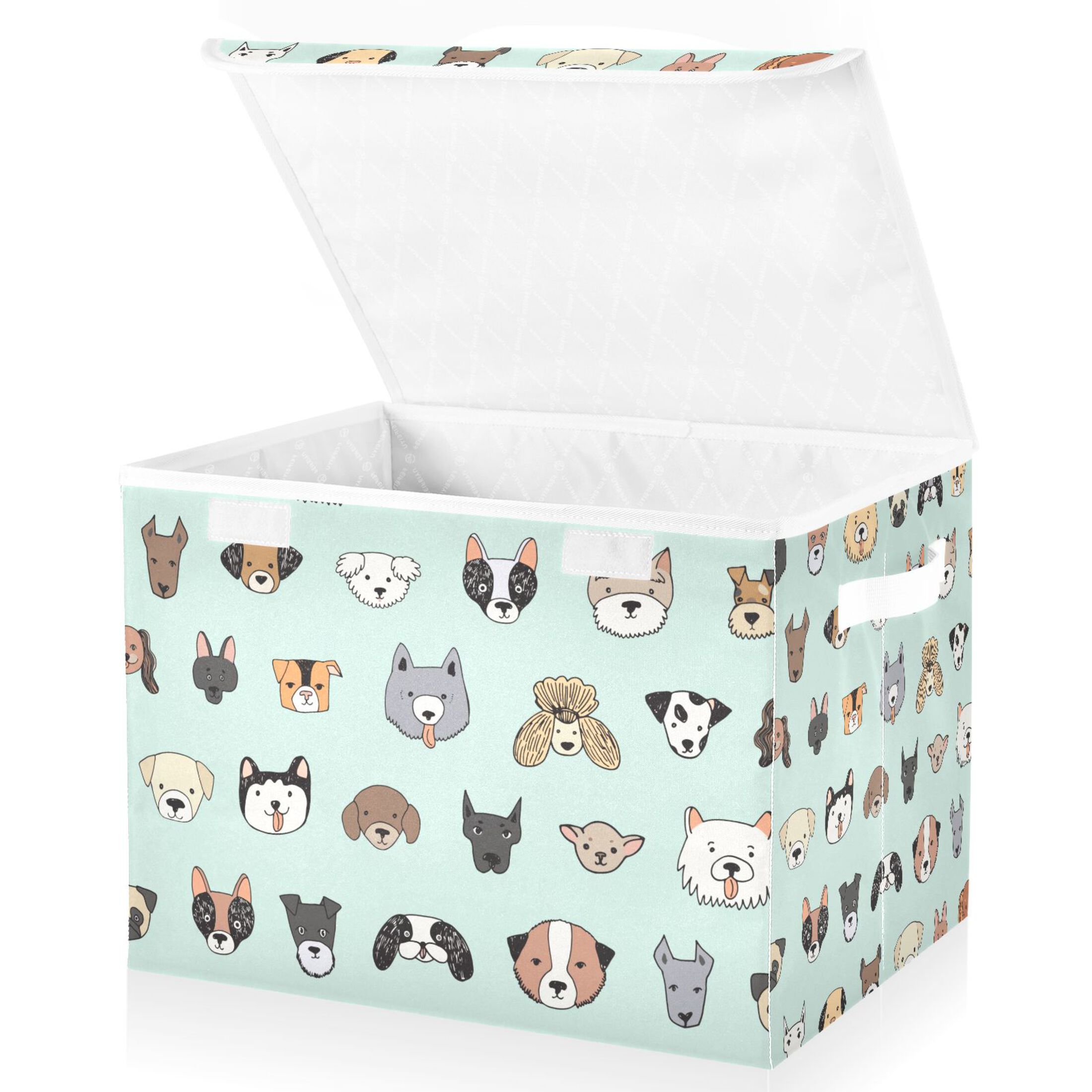 Large Lidded Foldable Storage Baskets Cubes Boxes Lids Bin for Home ...