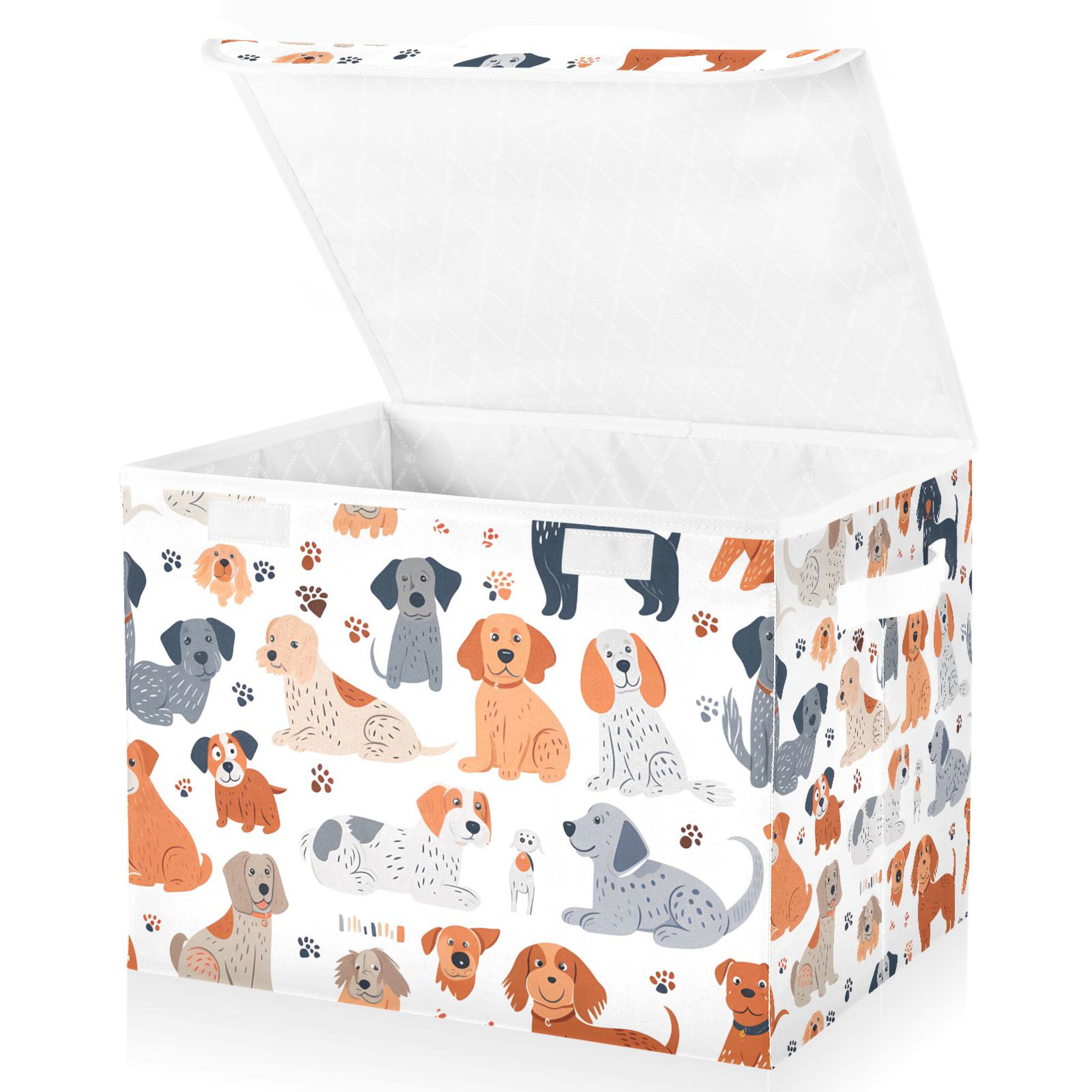 Large Lidded Foldable Storage Baskets Cubes Boxes Lids Bin for Home ...