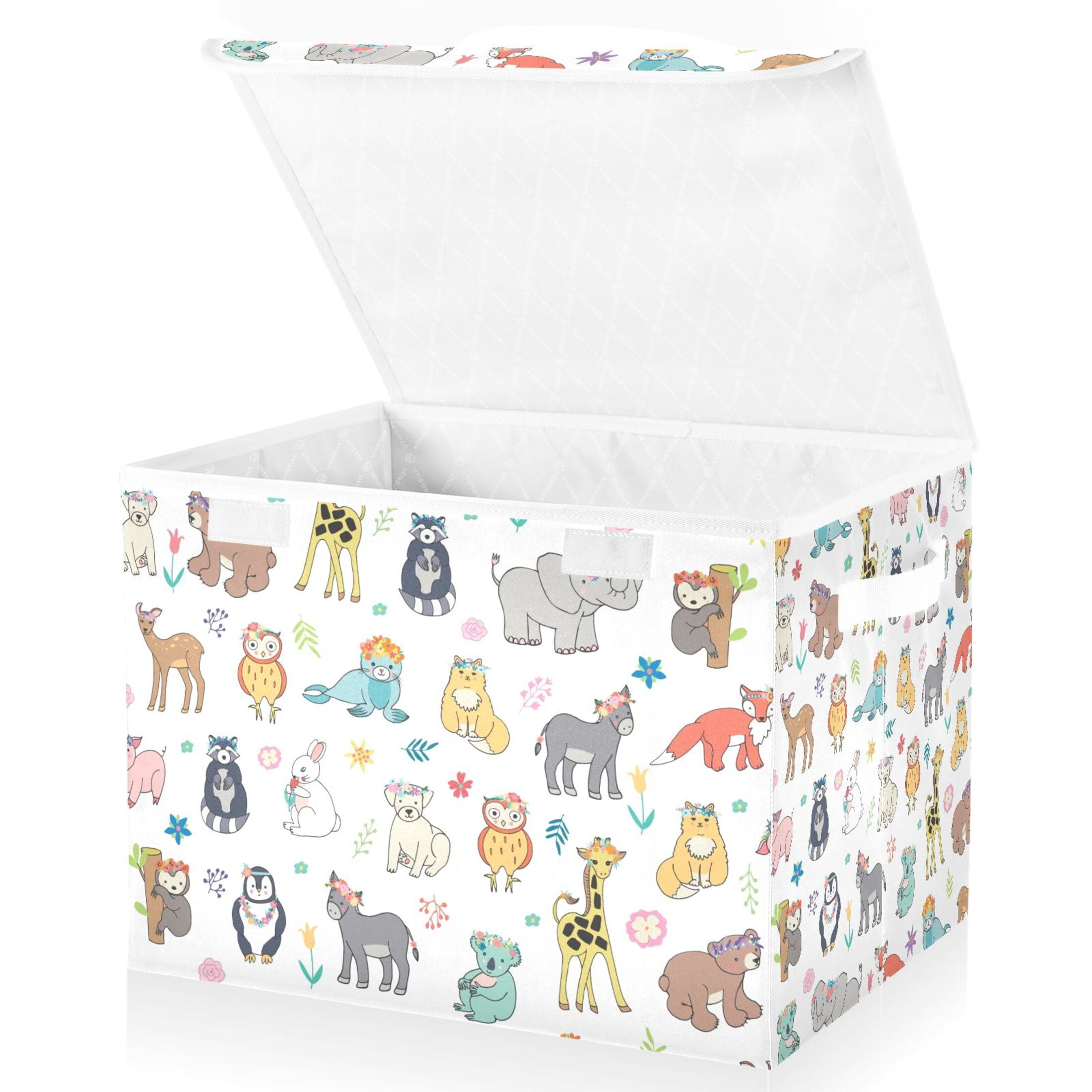 Large Lidded Foldable Storage Baskets Cubes Boxes Lids Bin for Home ...