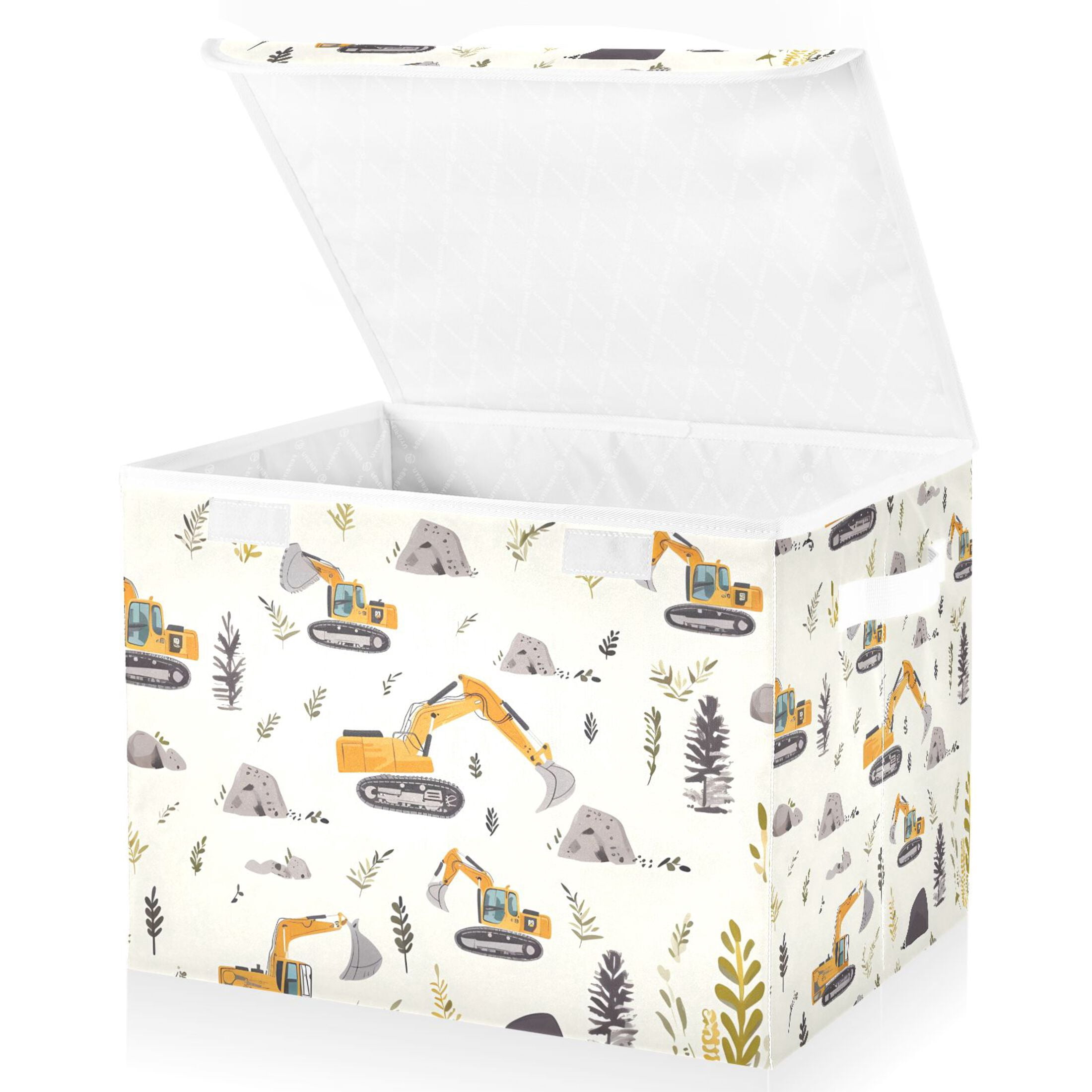 Large Lidded Foldable Storage Baskets Cubes Boxes Lids Bin for Home ...