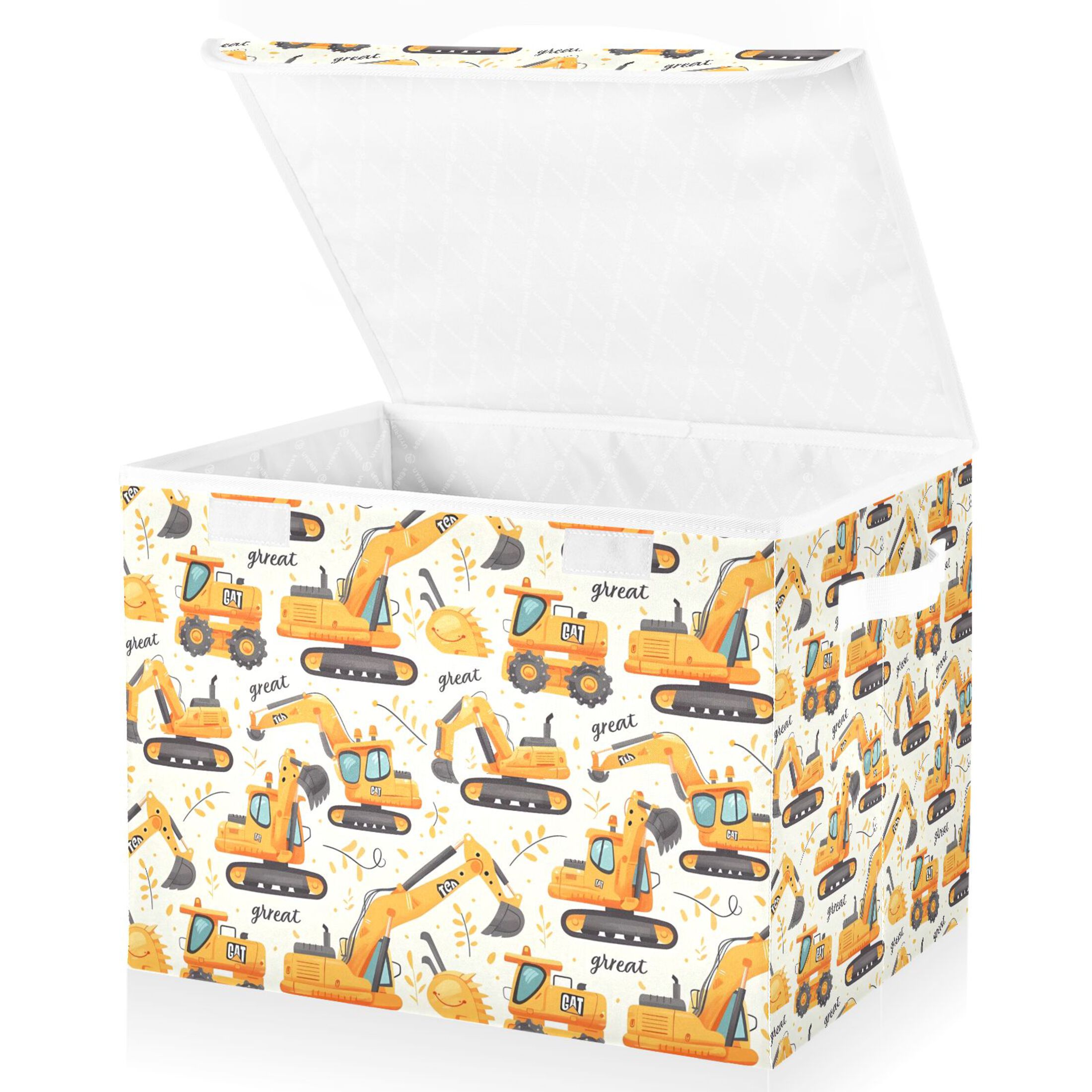 Large Lidded Foldable Storage Baskets Cubes Boxes Lids Bin for Home ...