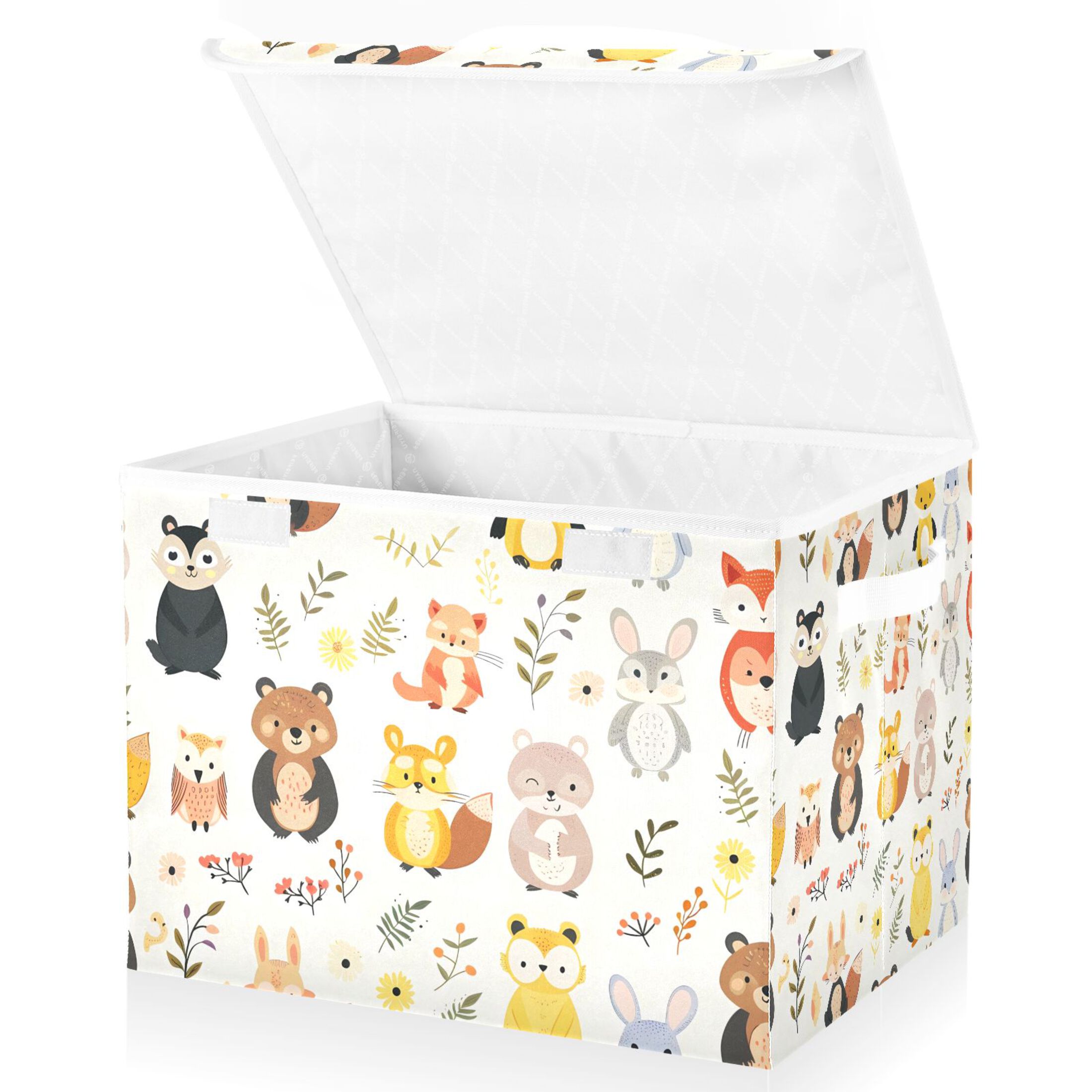 Large Lidded Foldable Storage Baskets Cubes Boxes Lids Bin for Home ...