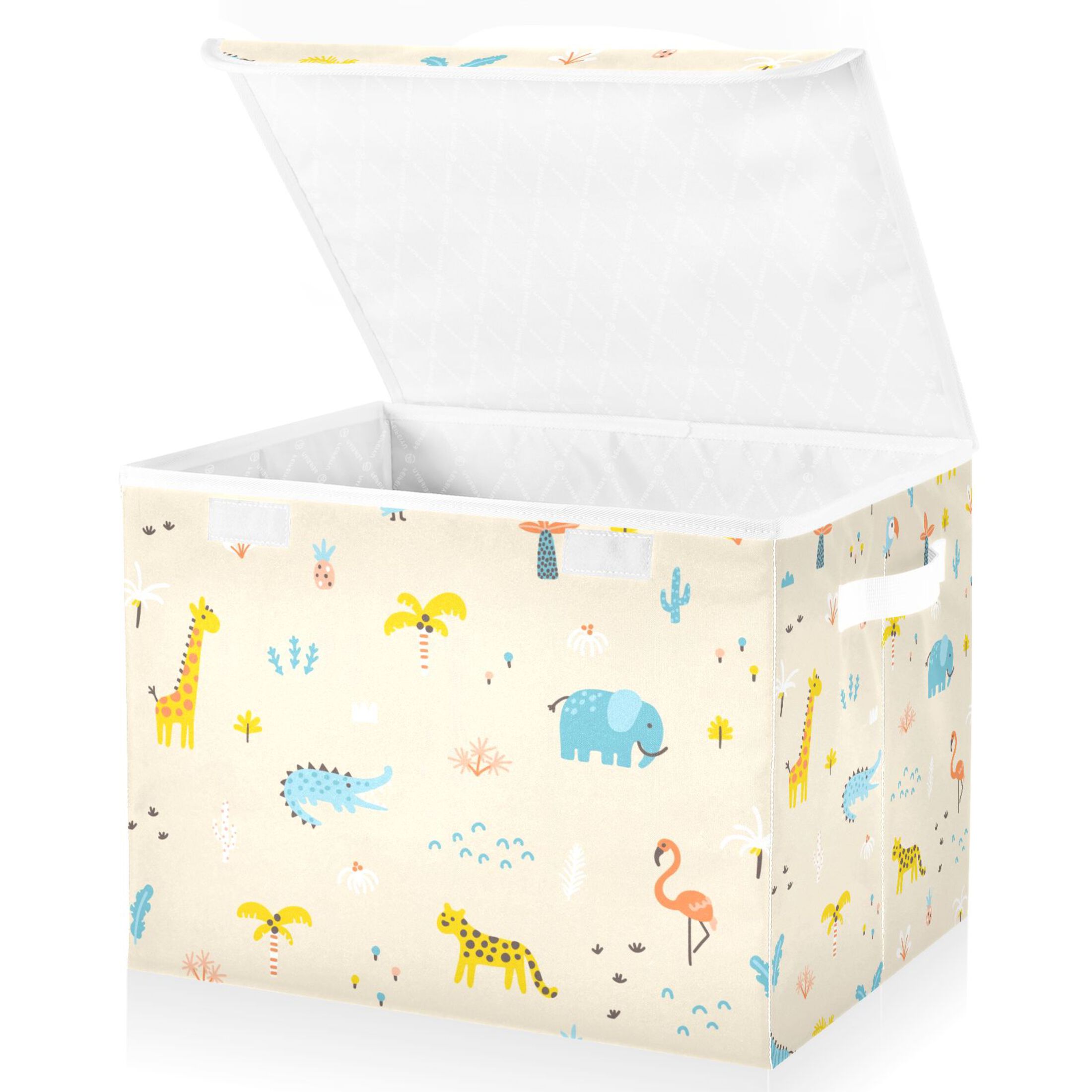 Large Lidded Foldable Storage Baskets Cubes Boxes Lids Bin for Home ...