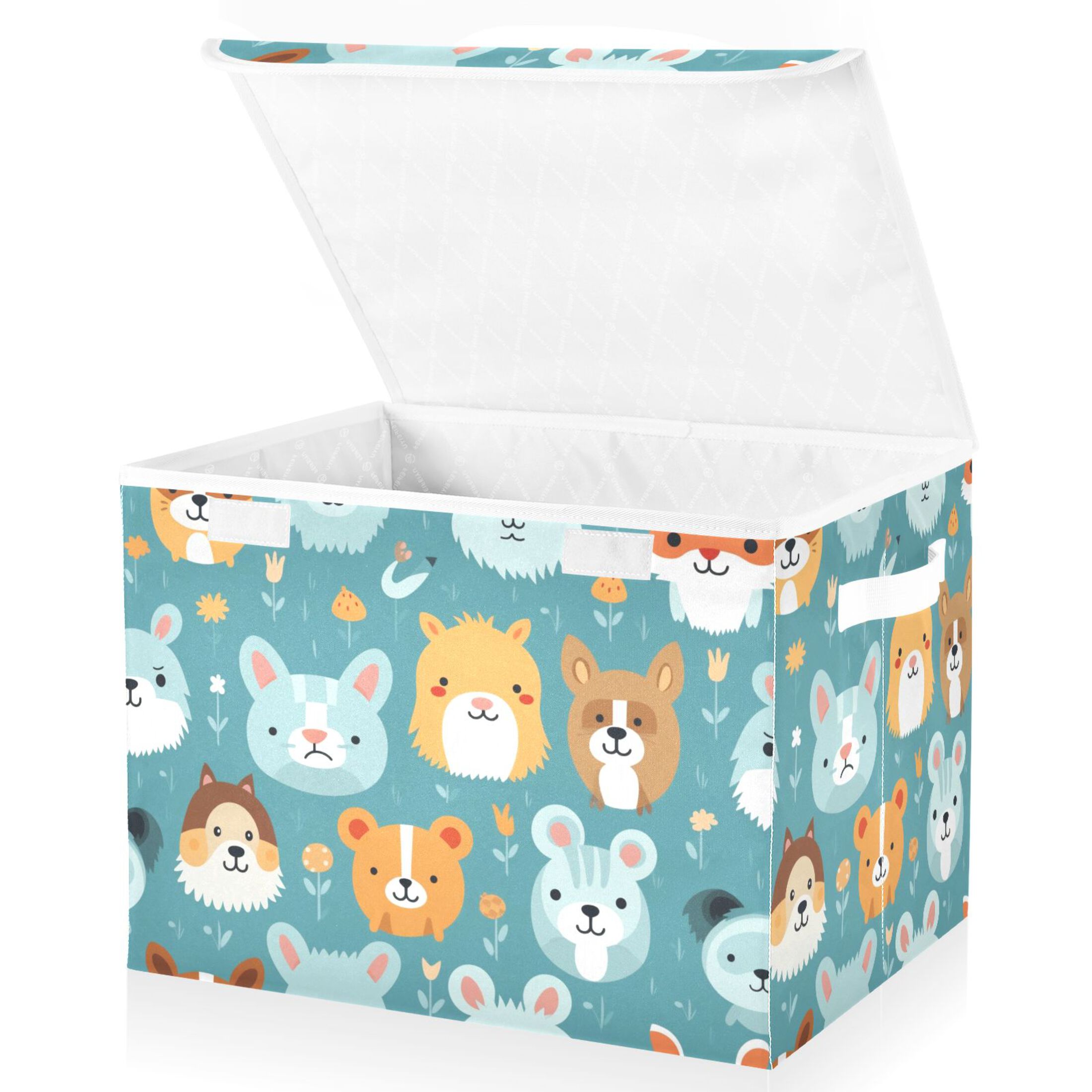 Large Lidded Foldable Storage Baskets Cubes Boxes Lids Bin for Home ...