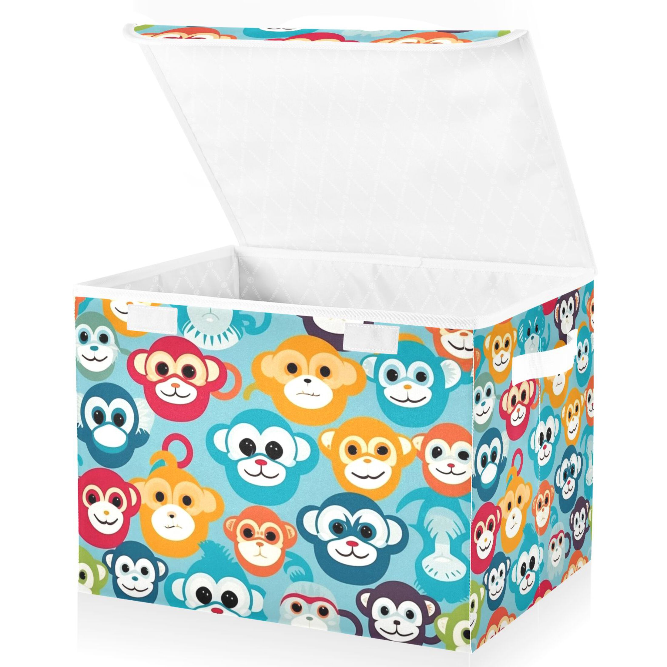 Large Lidded Foldable Storage Baskets Cubes Boxes Lids Bin for Home ...