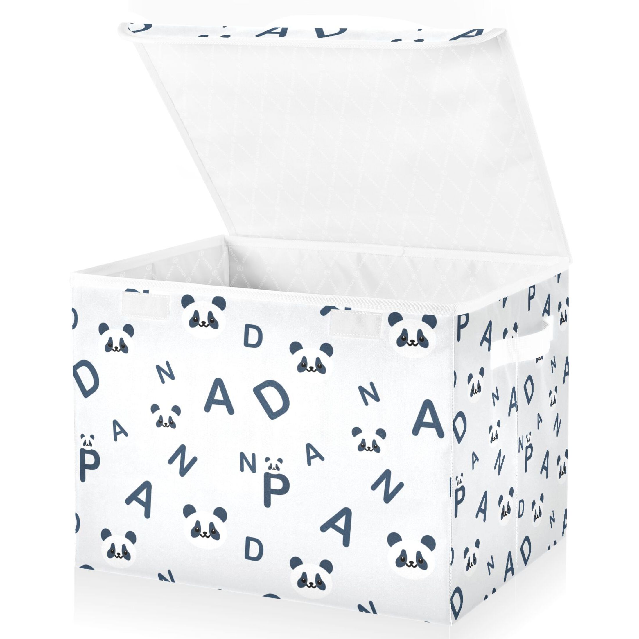 Large Lidded Foldable Storage Baskets Cubes Boxes Lids Bin for Home ...