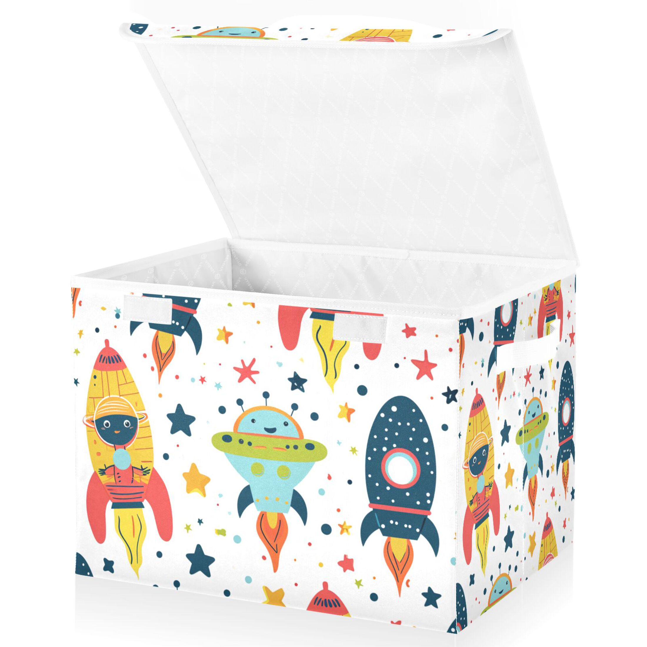 Large Lidded Foldable Storage Baskets Cubes Boxes Lids Bin for Home ...