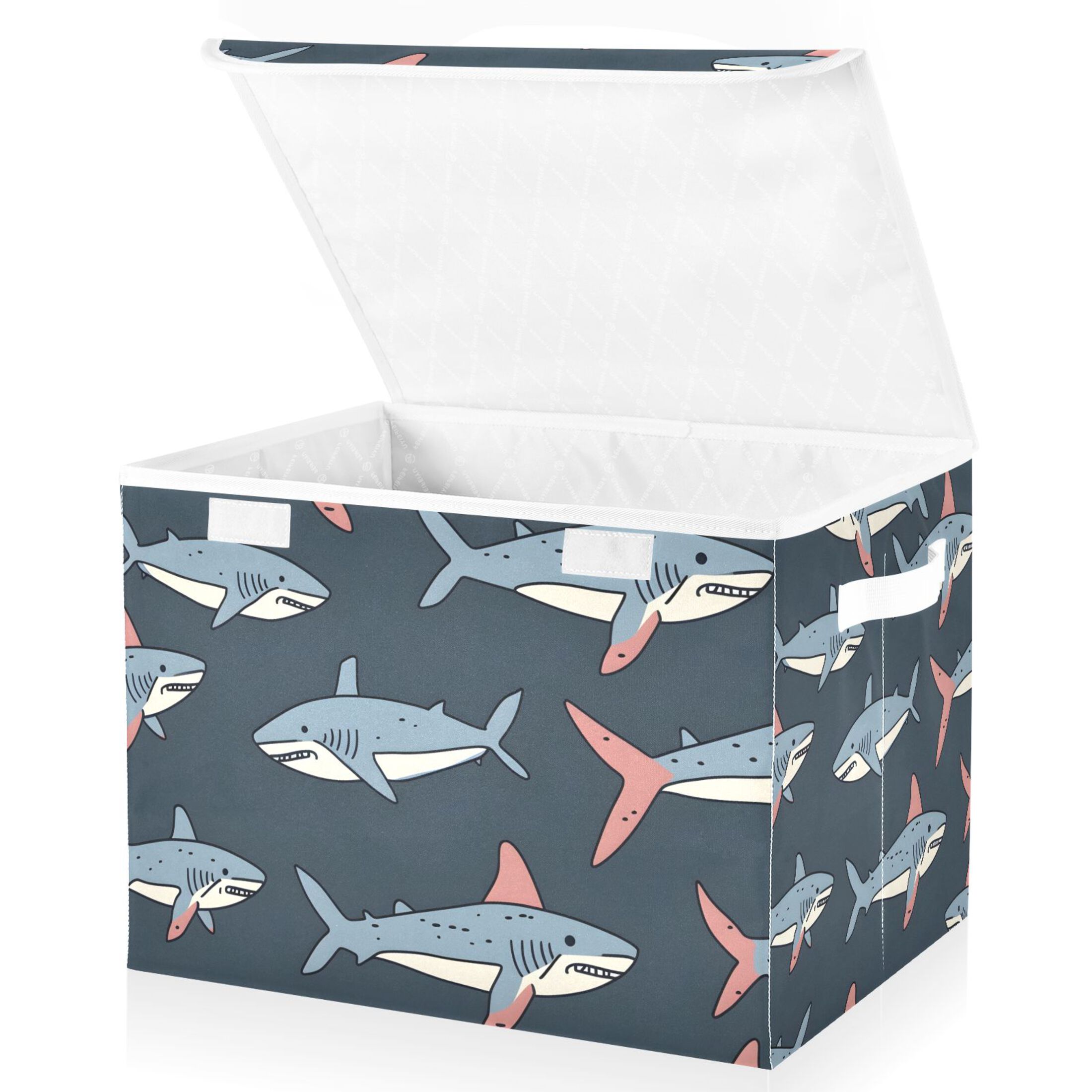 Large Lidded Foldable Storage Baskets Cubes Boxes Lids Bin for Home ...