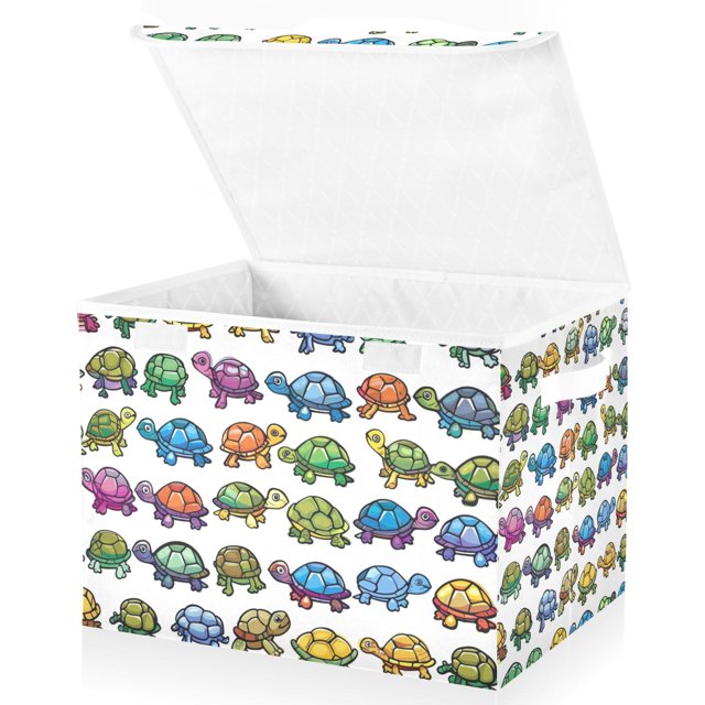 Large Lidded Foldable Storage Baskets Cubes Boxes Lids Bin for Home ...