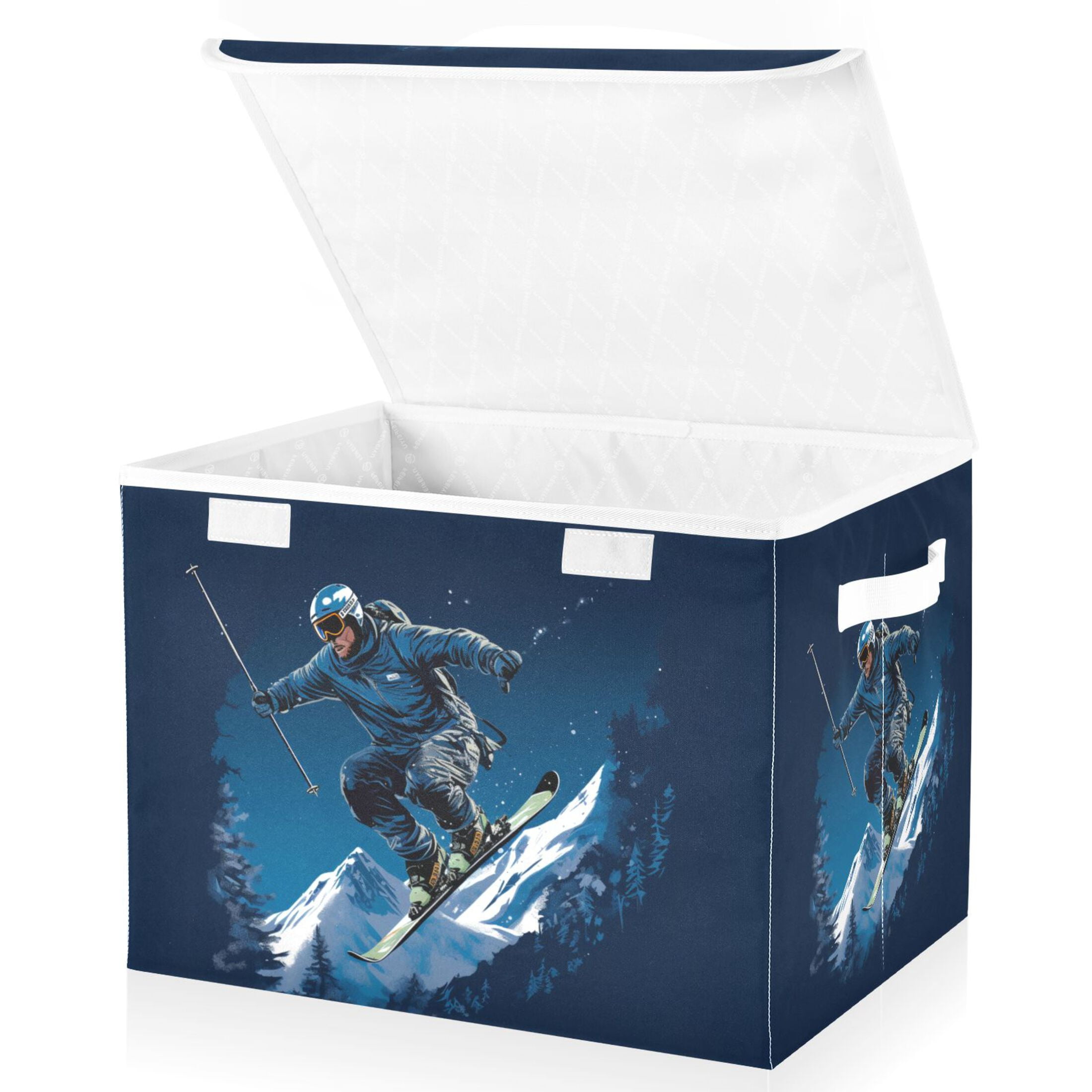 Large Lidded Foldable Storage Baskets Cubes Boxes Lids Bin for Home ...