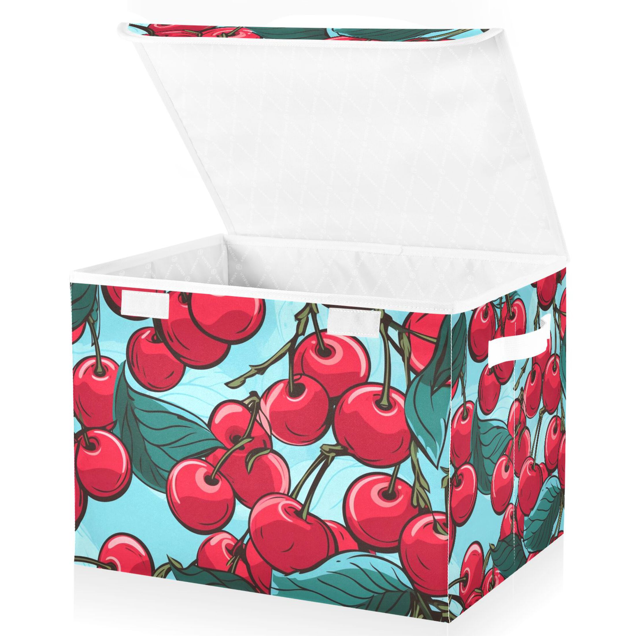 Large Lidded Foldable Storage Baskets Cubes Boxes Lids Bin for Home ...