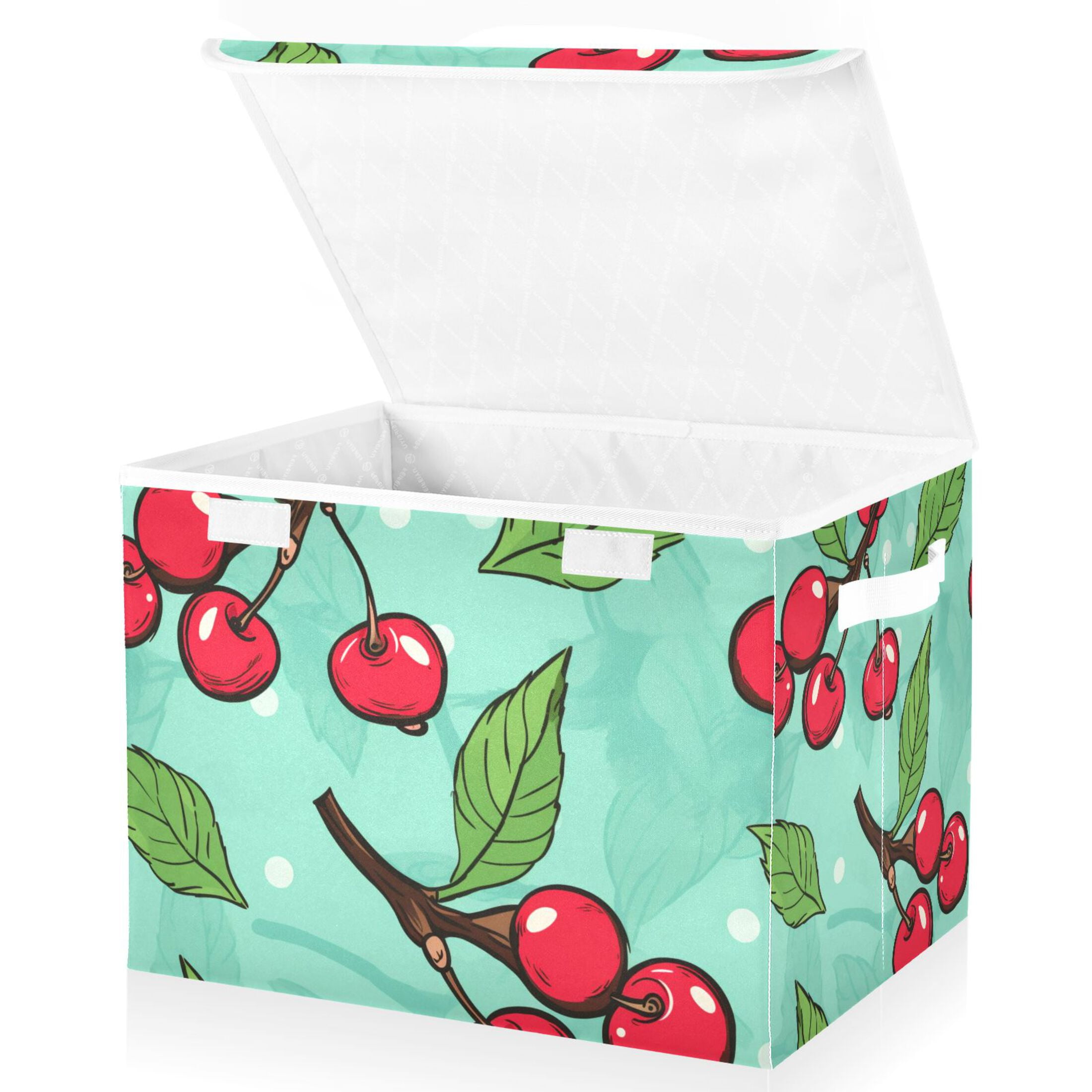 Large Lidded Foldable Storage Baskets Cubes Boxes Lids Bin for Home ...