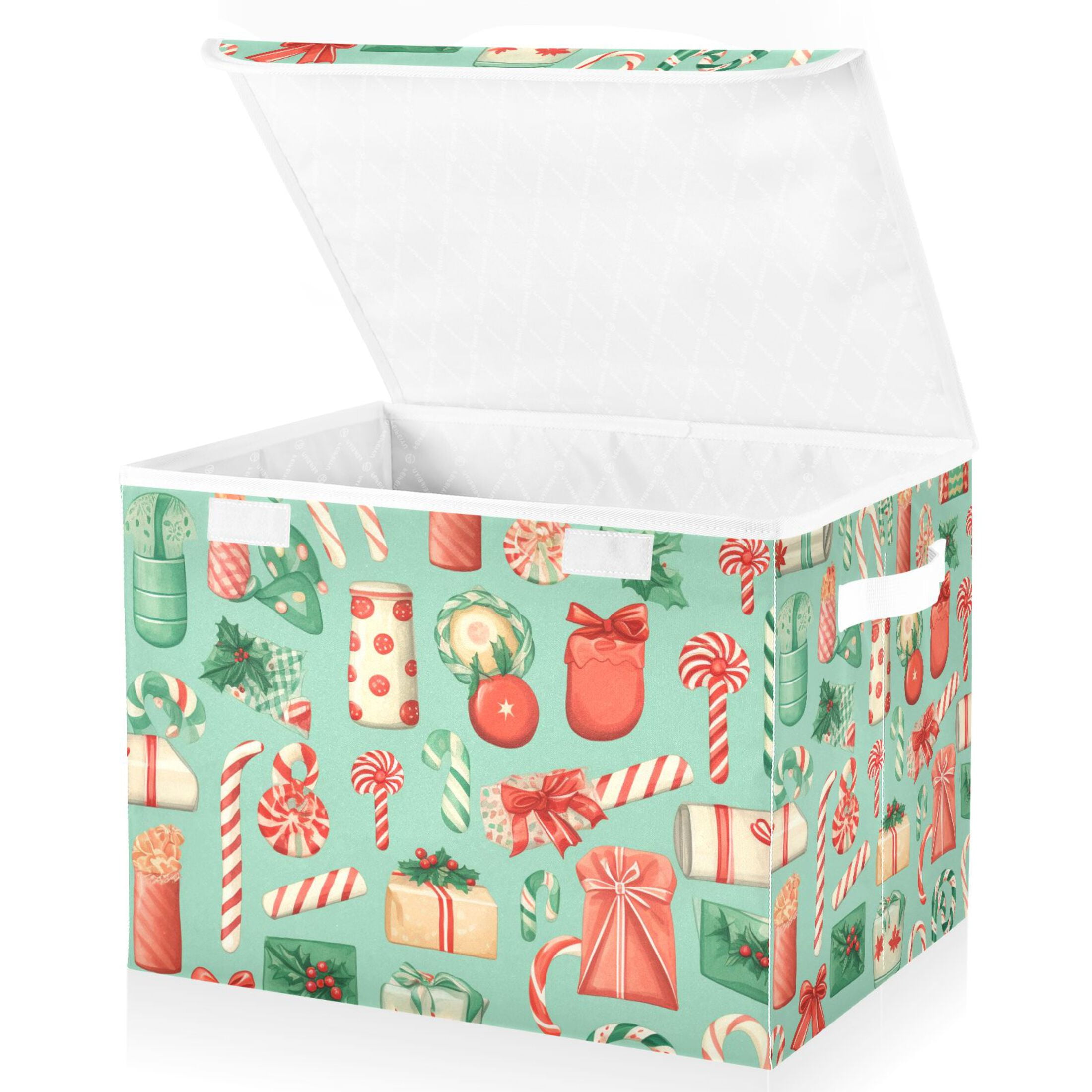 Large Lidded Foldable Storage Baskets Cubes Boxes Lids Bin for Home ...