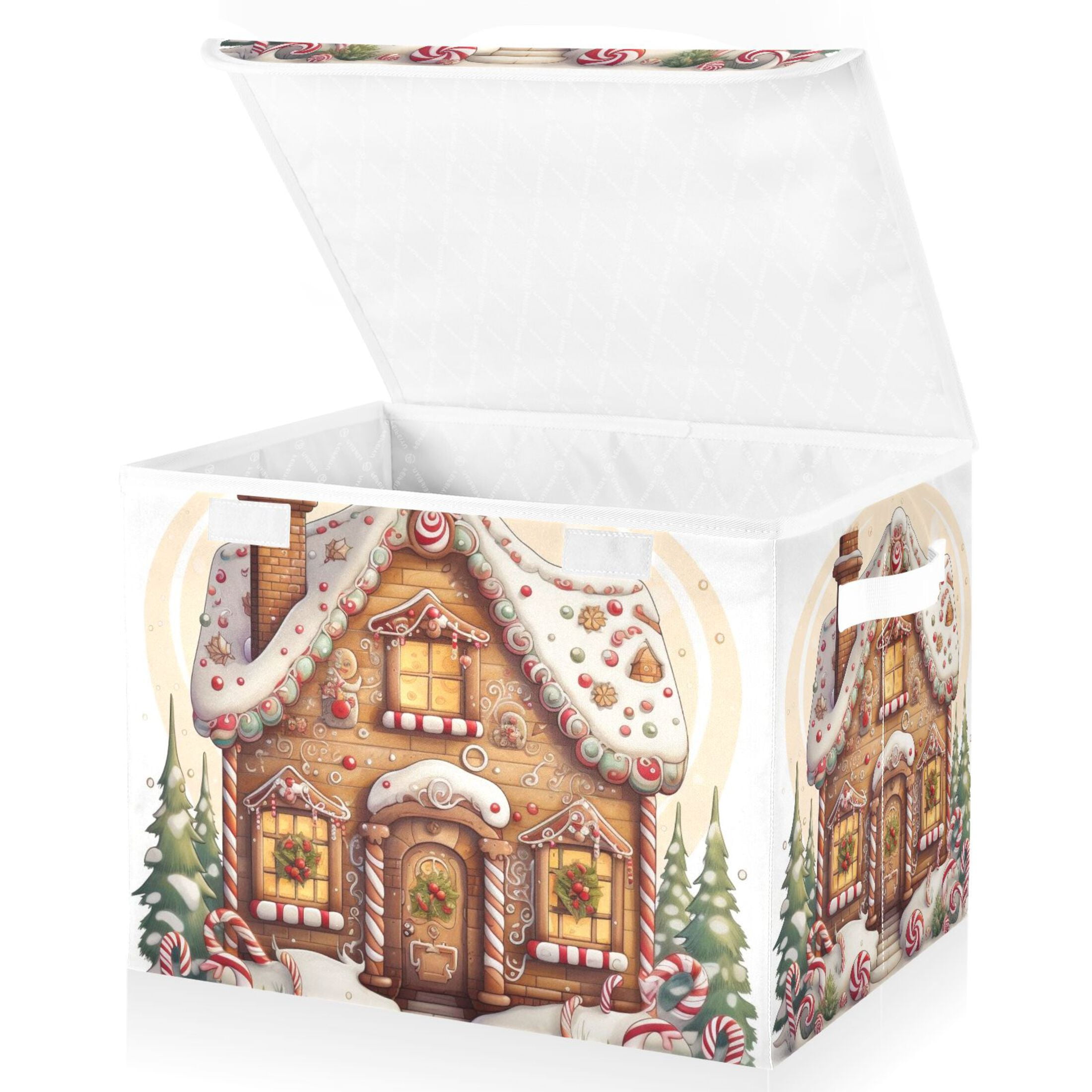 Large Lidded Foldable Storage Baskets Cubes Boxes Lids Bin for Home ...