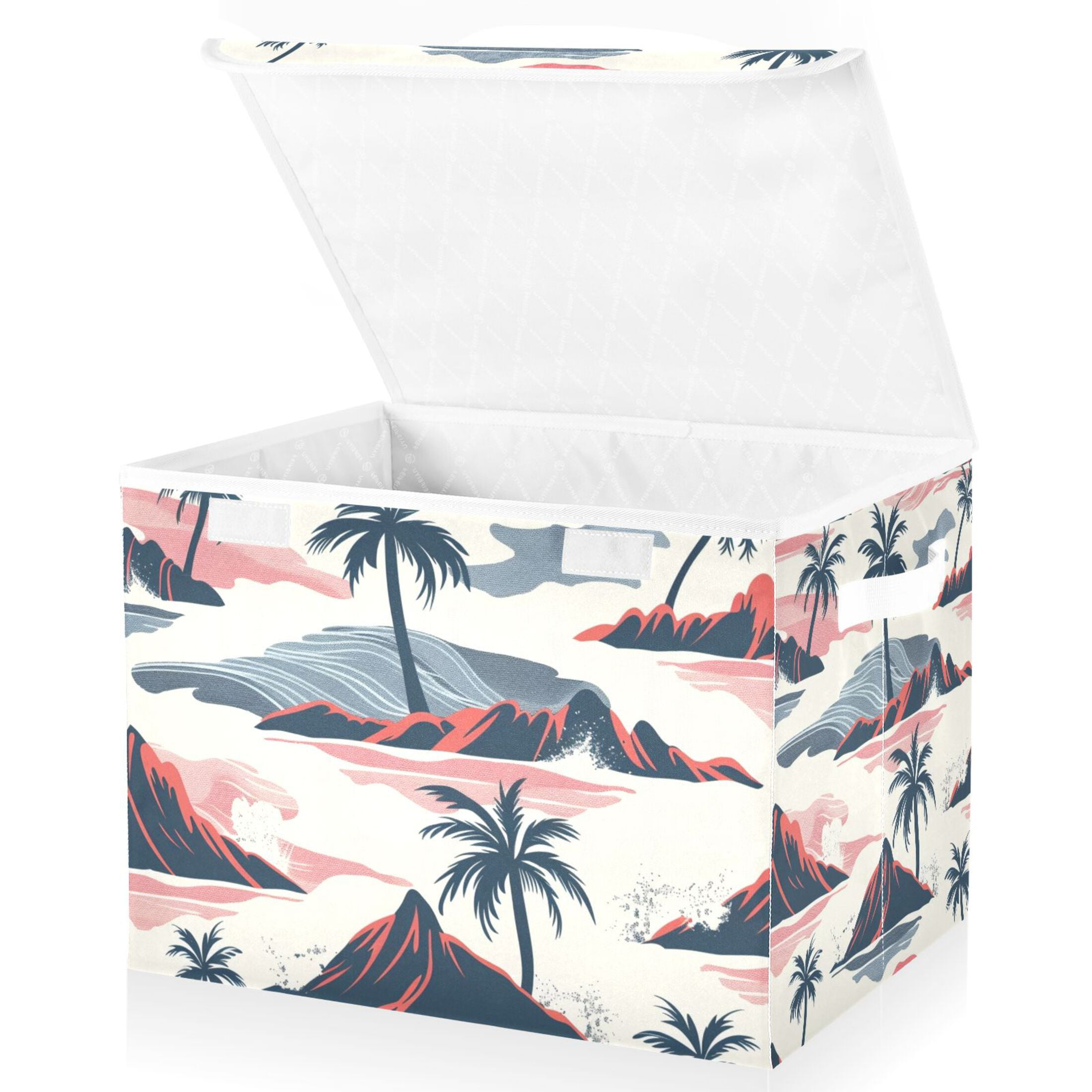 Large Lidded Foldable Storage Baskets Cubes Boxes Lids Bin for Home ...