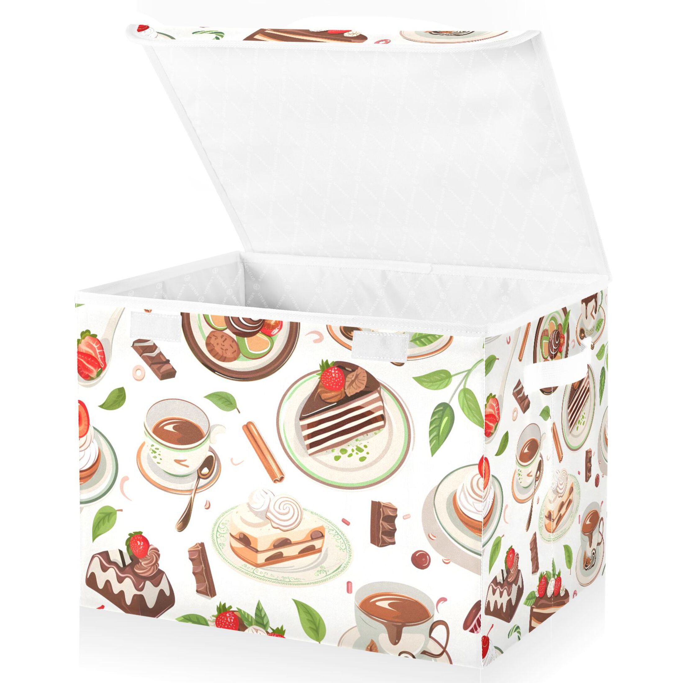 Large Lidded Foldable Storage Baskets Cubes Boxes Lids Bin for Home ...