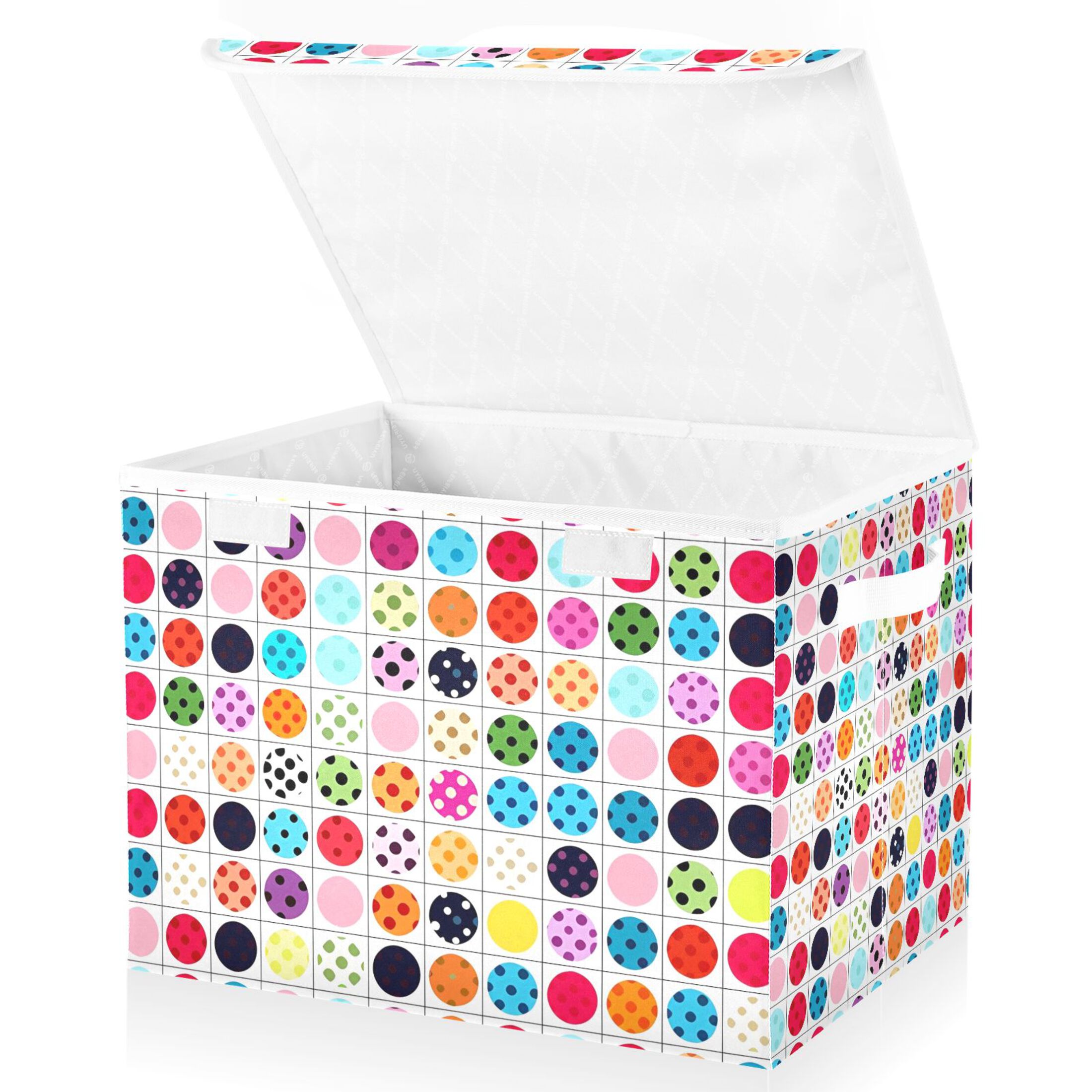 Large Lidded Foldable Storage Baskets Cubes Boxes Lids Bin for Home ...