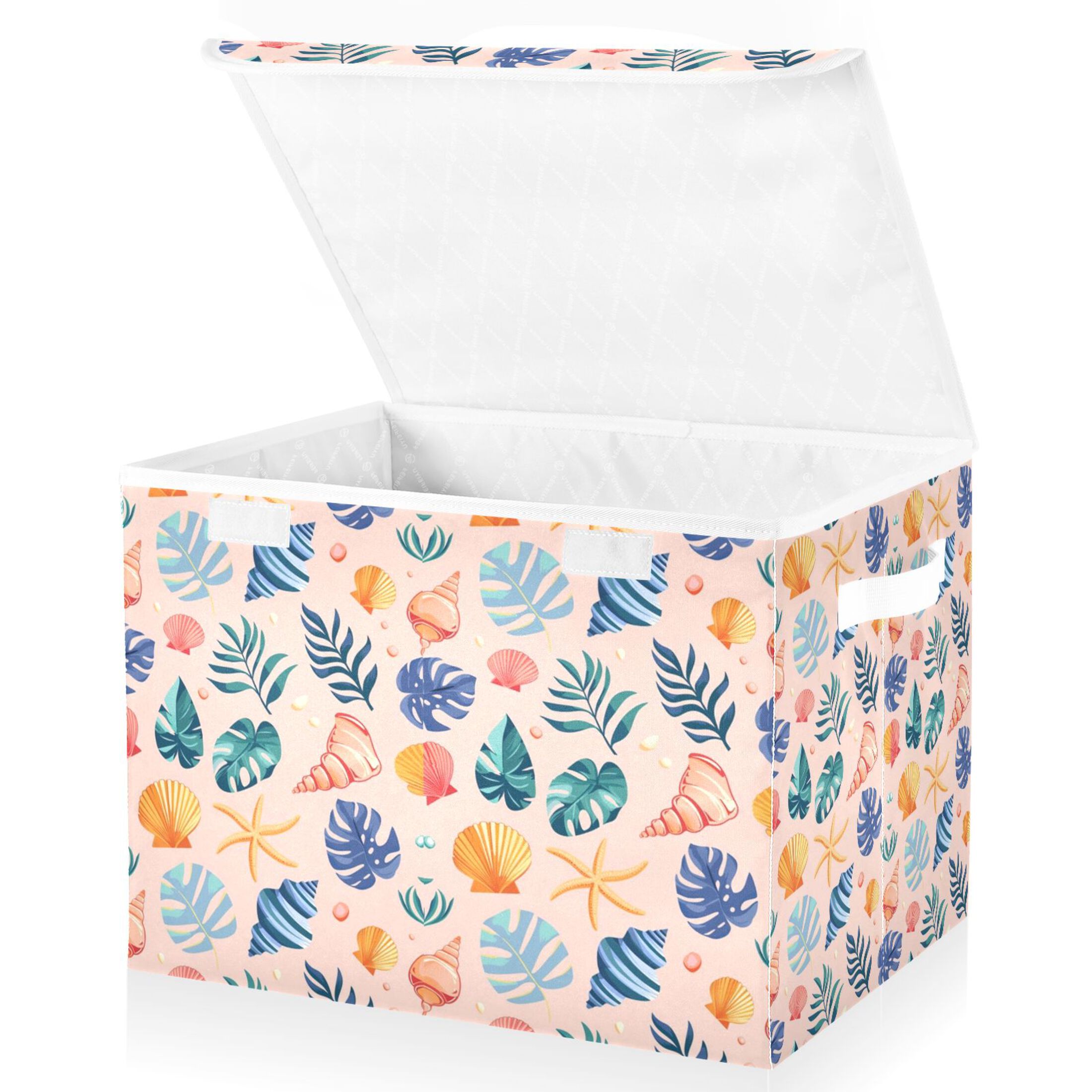 Large Lidded Foldable Storage Baskets Cubes Boxes Lids Bin for Home ...