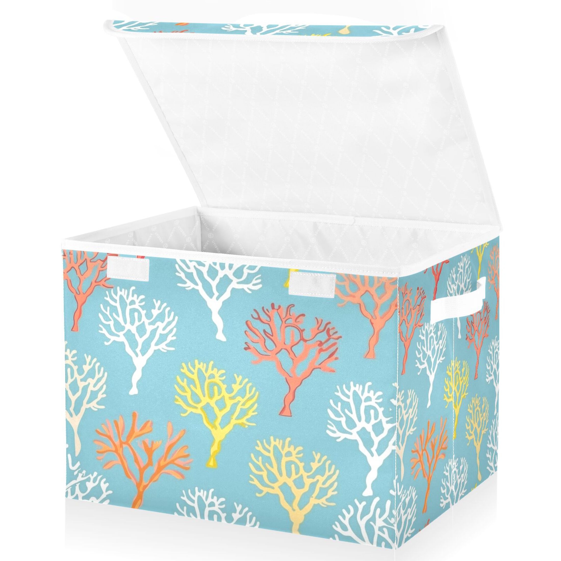 Large Lidded Foldable Storage Baskets Cubes Boxes Lids Bin for Home ...