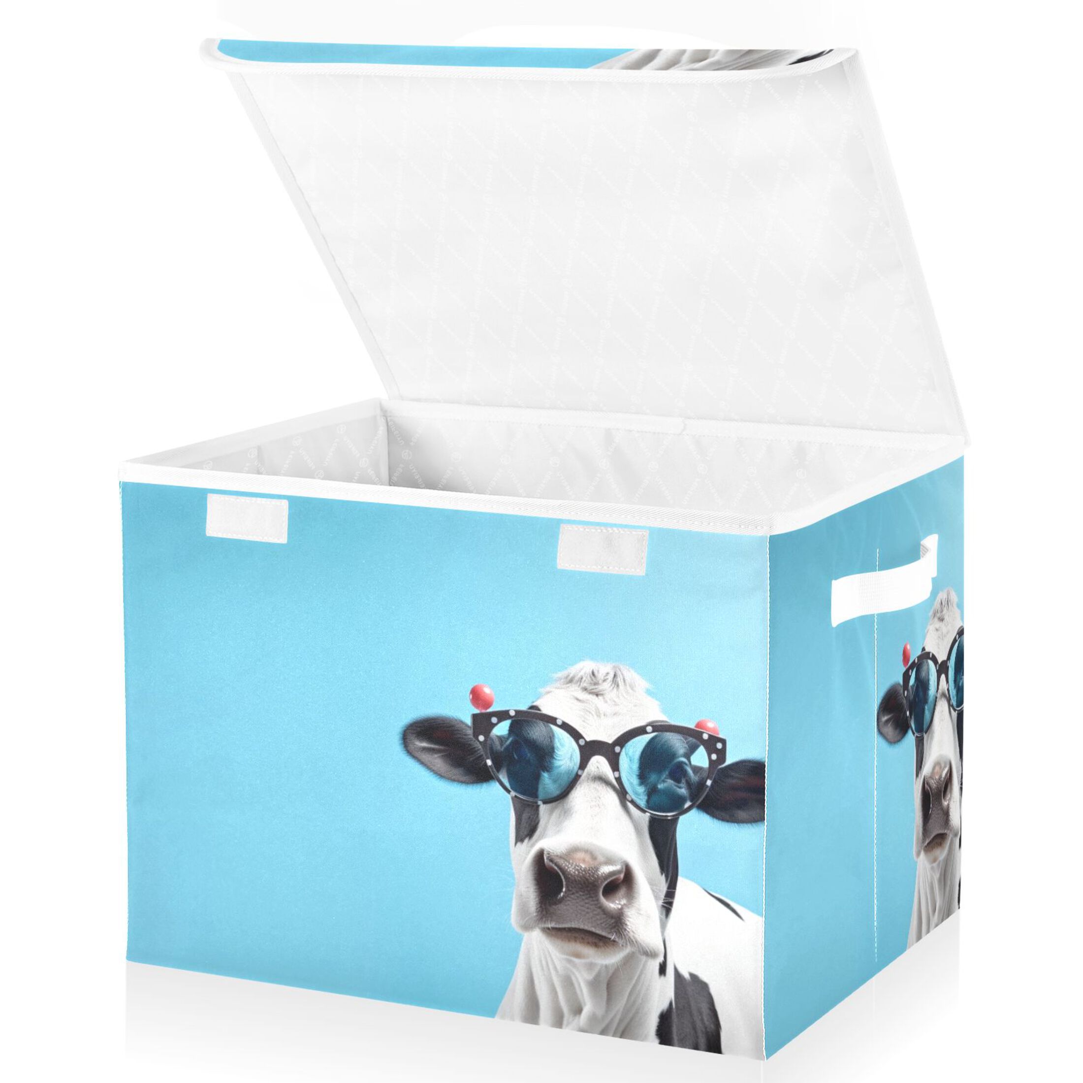 Large Lidded Foldable Storage Baskets Cubes Boxes Lids Bin for Home ...