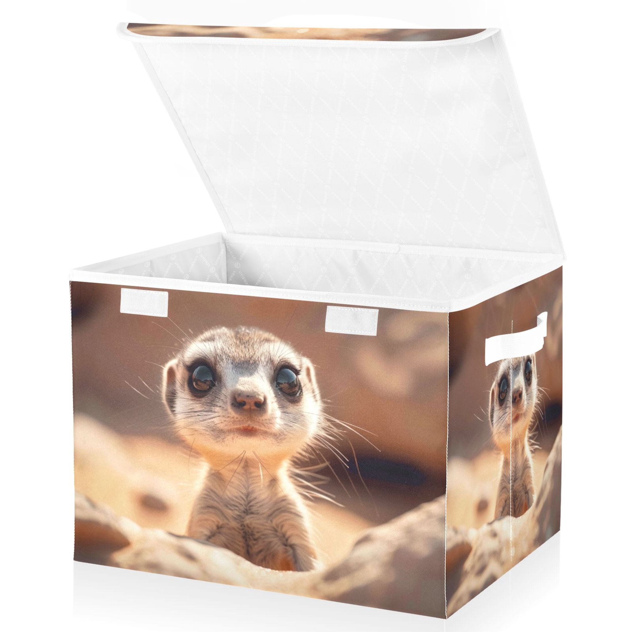 Large Lidded Foldable Storage Baskets Cubes Boxes Lids Bin for Home ...